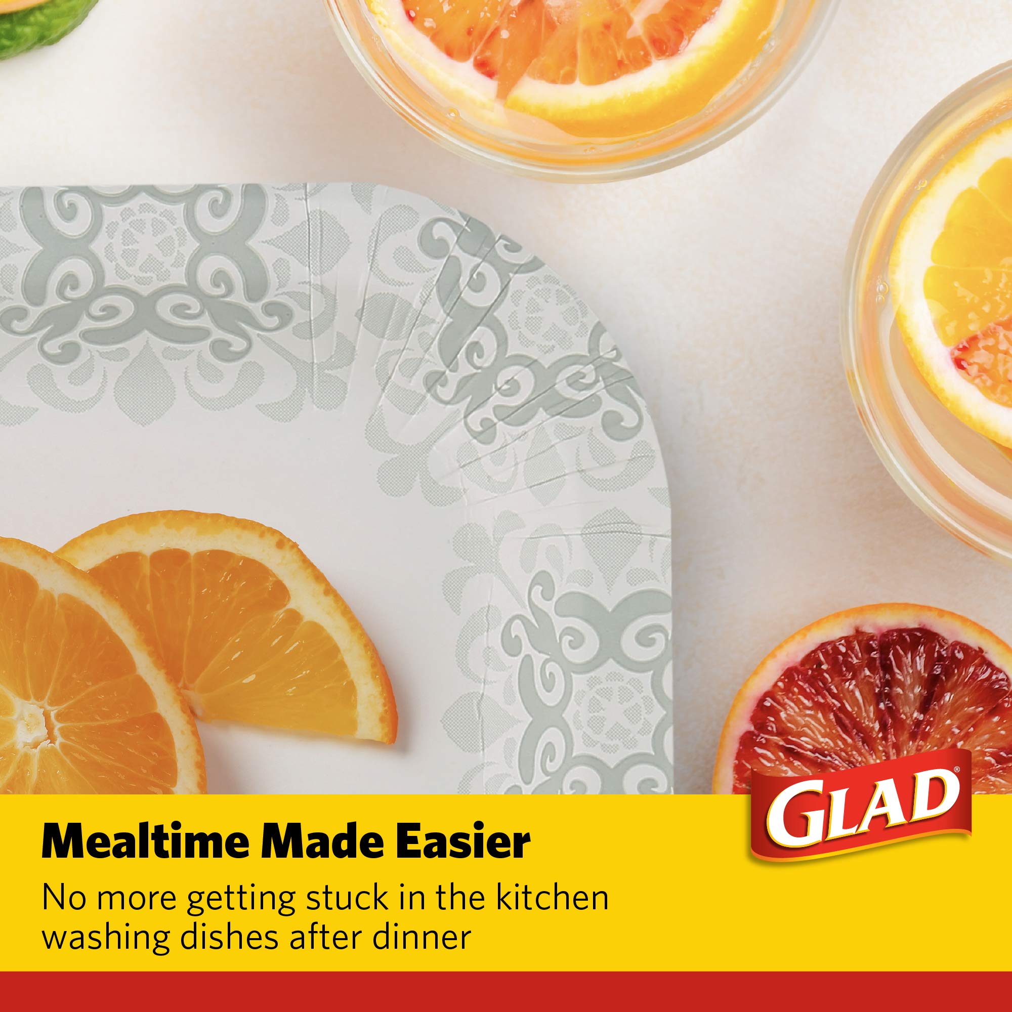 Snapklik.com : Glad Square Heavy Duty Paper Plates, Soak Proof And Cut ...