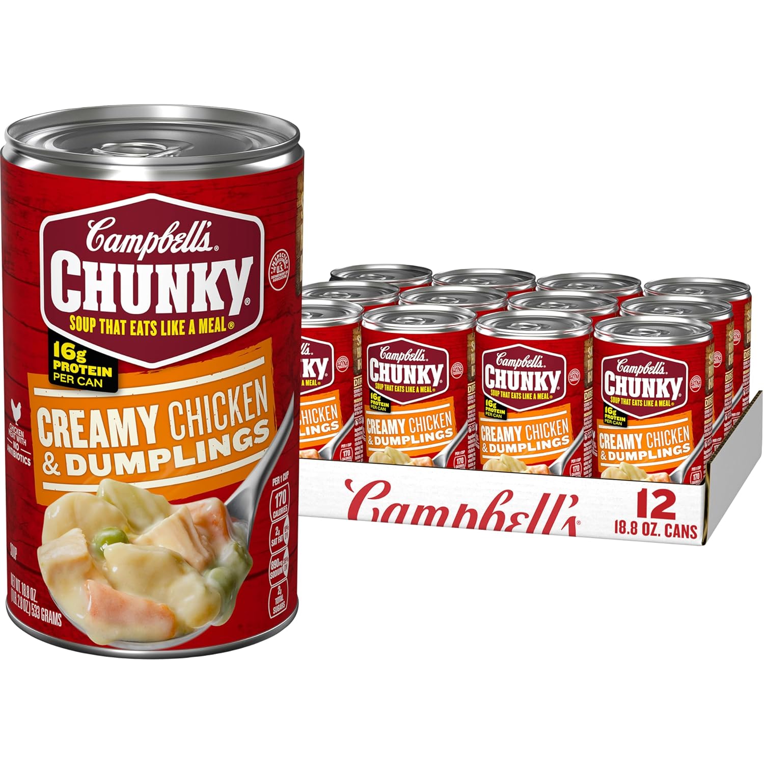 Campbell's Chunky Soup, Creamy Chicken and Dumplings Soup, 18.8 Oz Can ...