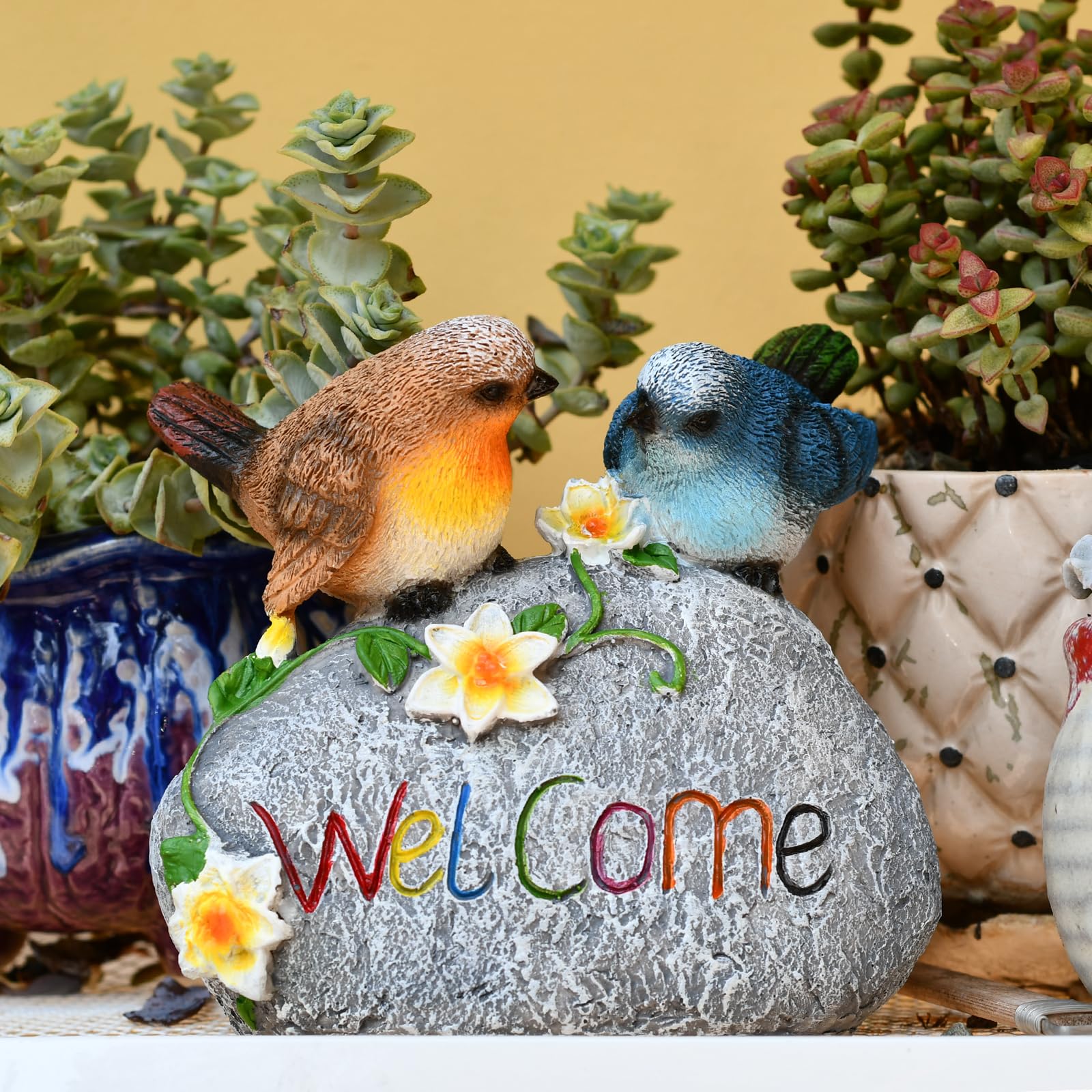 Snapklik.com : YGFRSTO Bird Figurines Welcome Sign Sculptures Statue ...