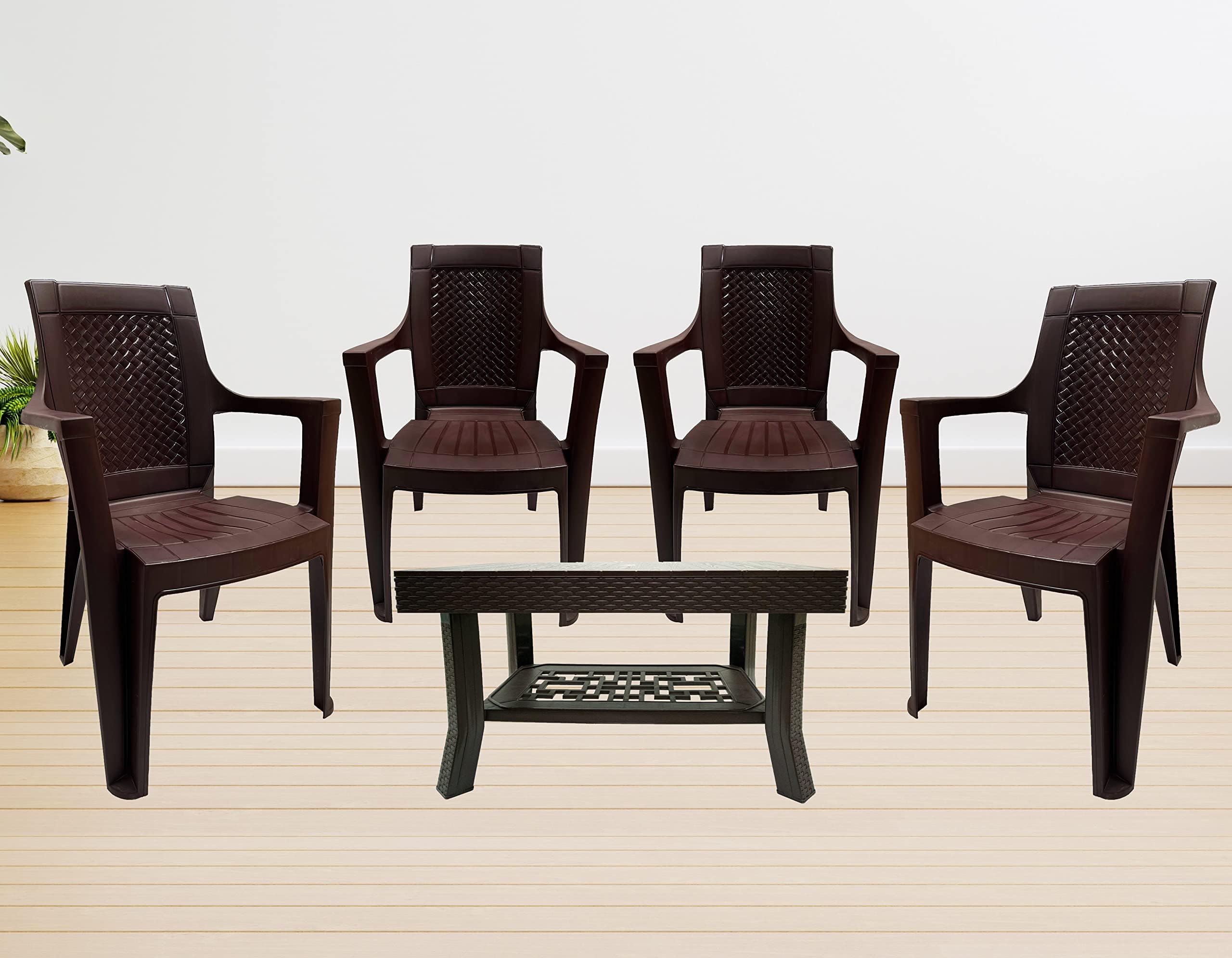 ANMOL Dining Set of 4 Chairs & 1 Table (Heavy Duty Combo) for Home ...