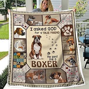 Amazon.com: Bedmust Boxer Blankets for Medium Dog Gifts for Women Warm ...