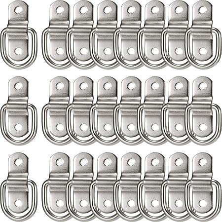 Amazon.com: Hamineler 35 Pack Stainless Steel D-Ring Tie Down, Small ...