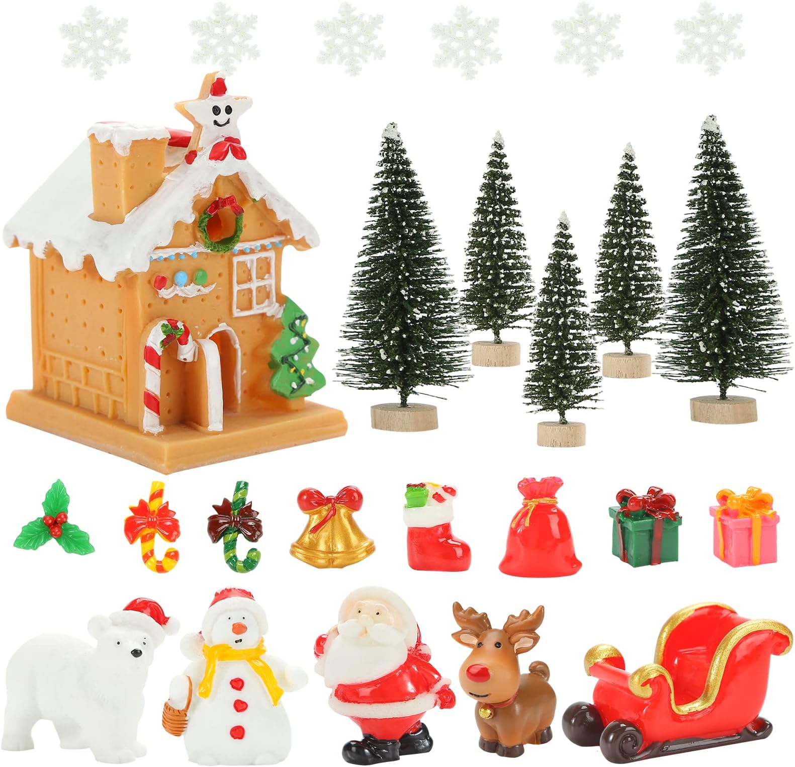 Amazon.com: MIAHART 40Pcs Christmas Miniature Ornaments Mini Resin ...