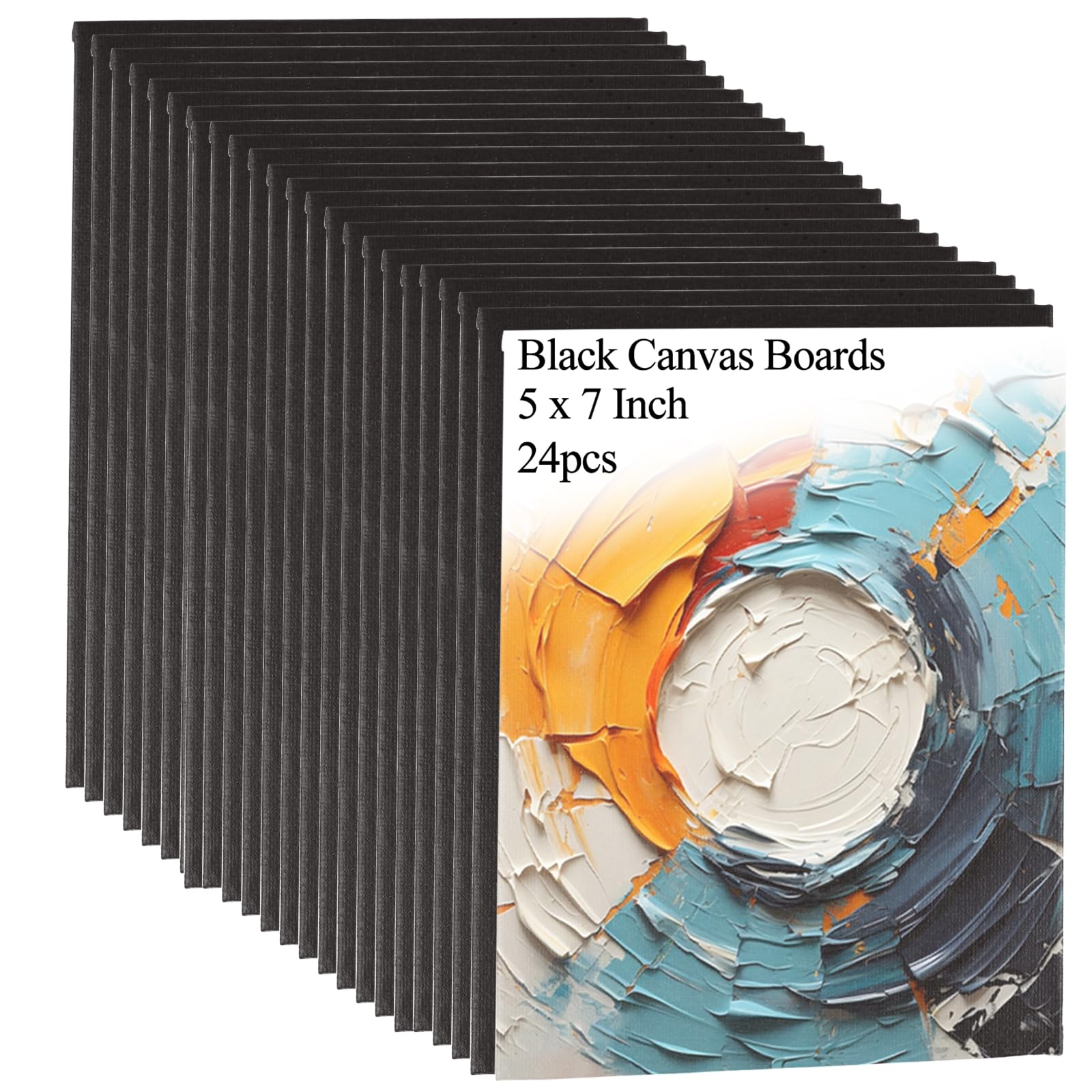 Amazon.com: LOYORTY 24PCS 5x7 Inch Black Canvas Panels, Small Canvas ...