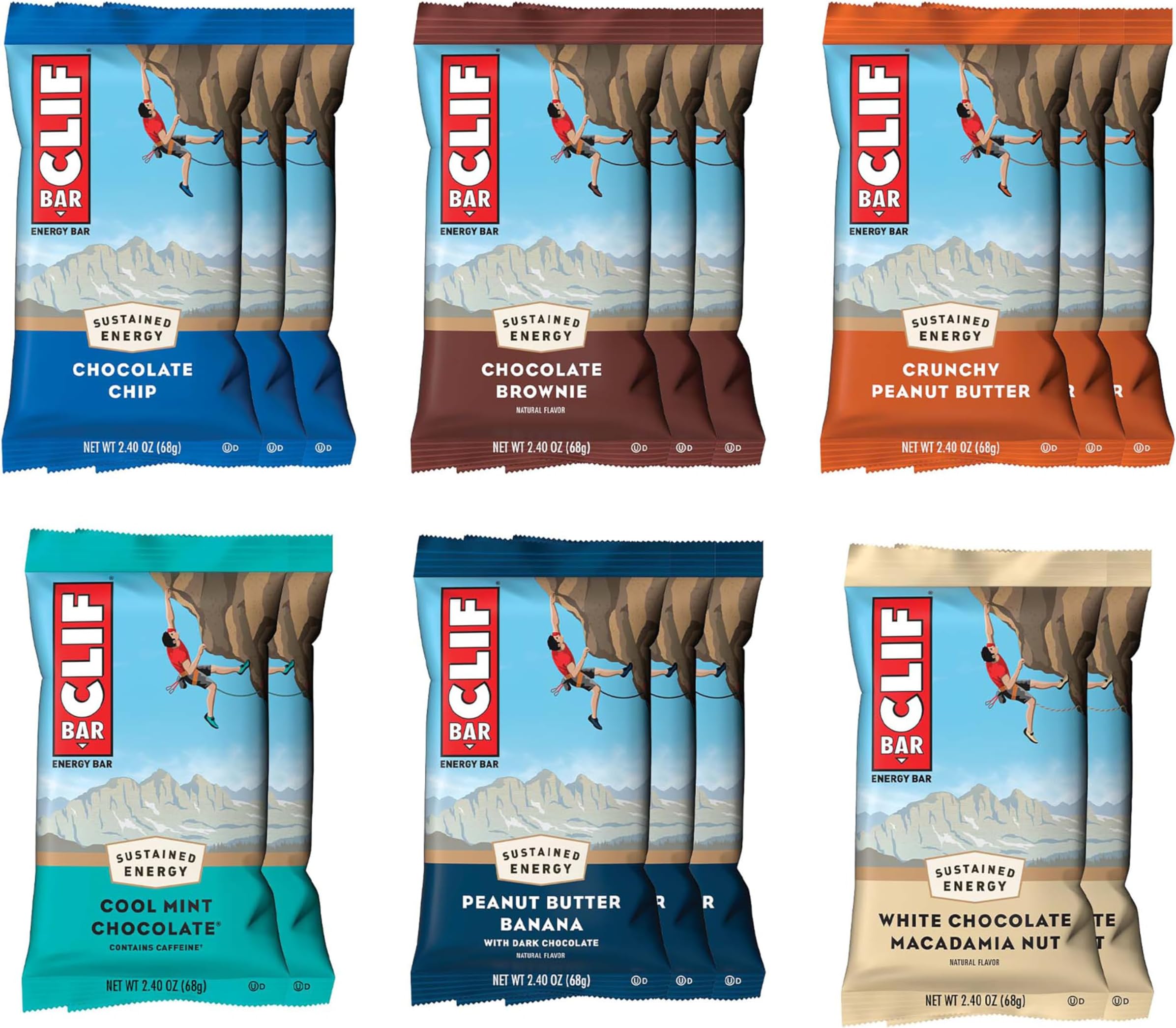 Amazon.com : CLIF BAR - Variety Pack - 6 Flavors - Made with Organic ...