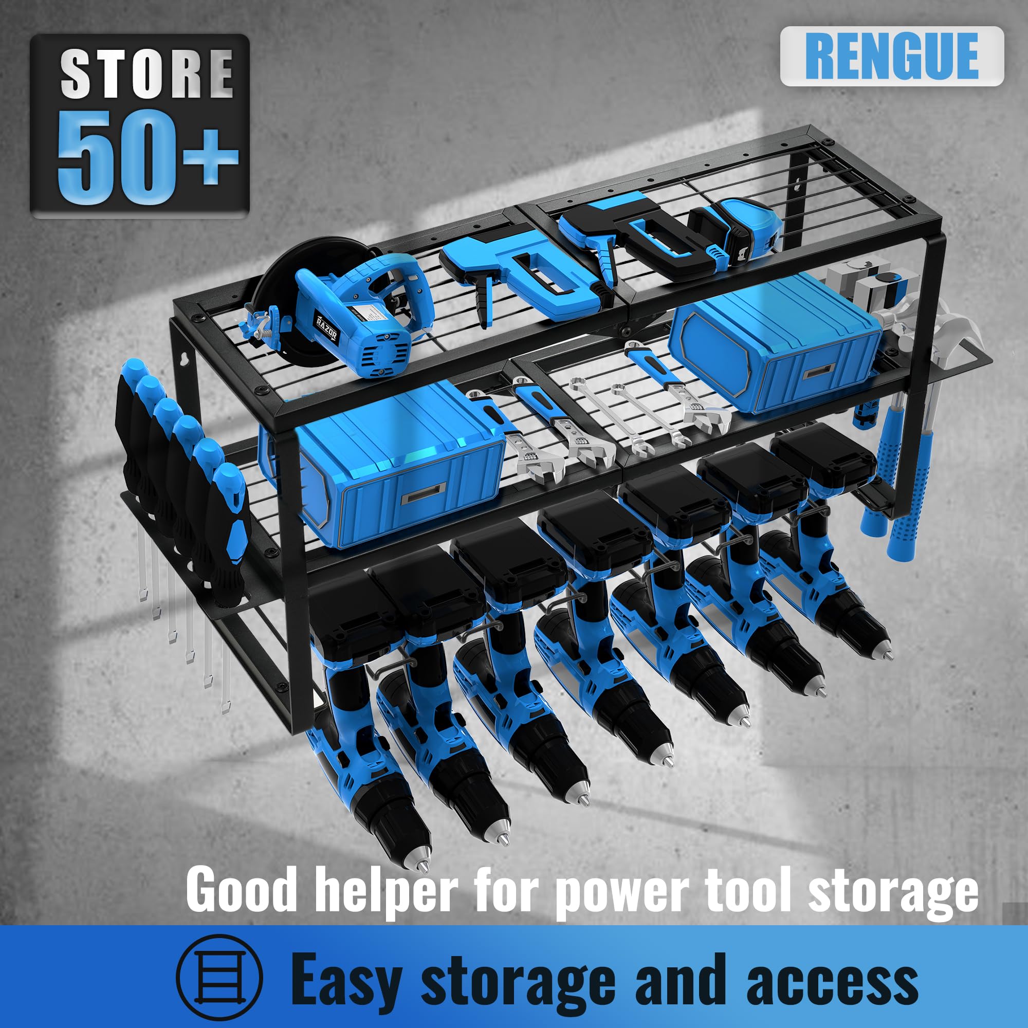 Power Tool Organizer Wall Mount, Power Drill Tool Holder, Heavy Duty ...