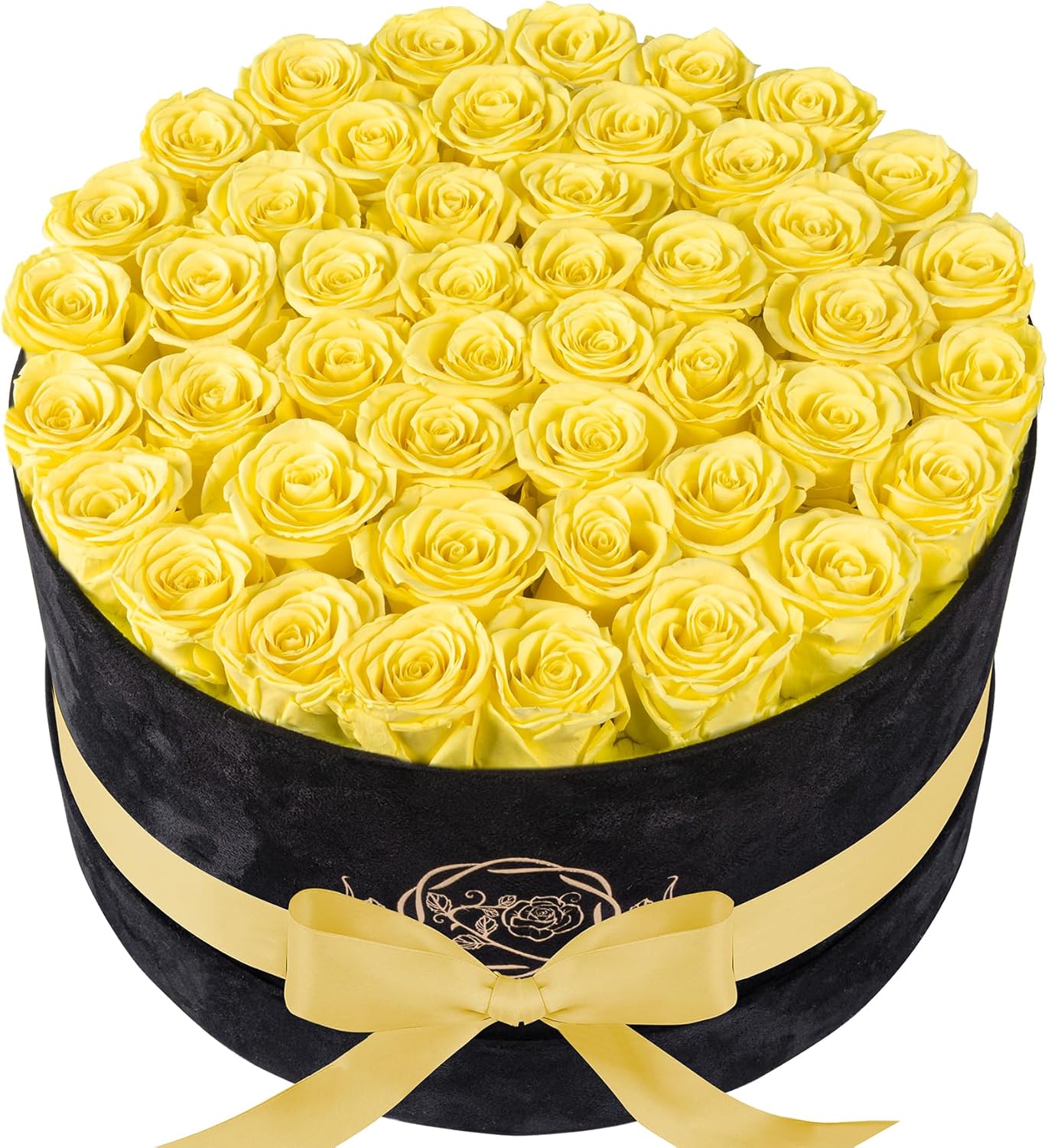 Amazon.com: 47 Roses in a Luxury Suede Box, Preserved Flowers for Women ...