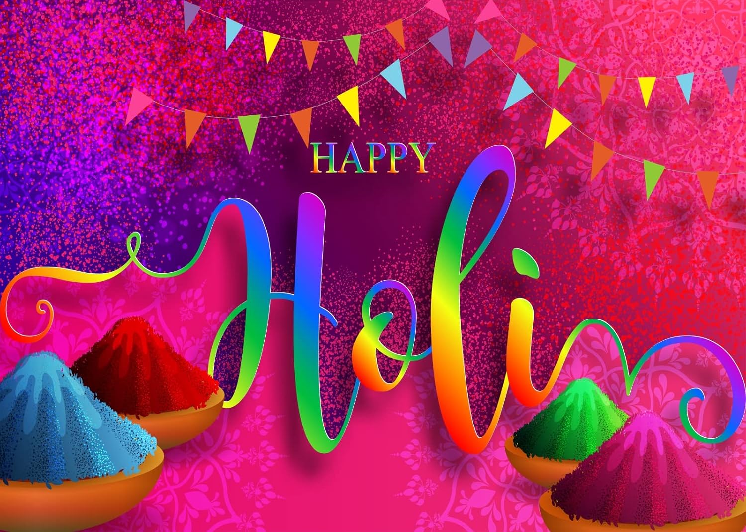 Amazon.com : BELECO 7x5ft Fabric Happy Holi Backdrop Colorful Paint ...