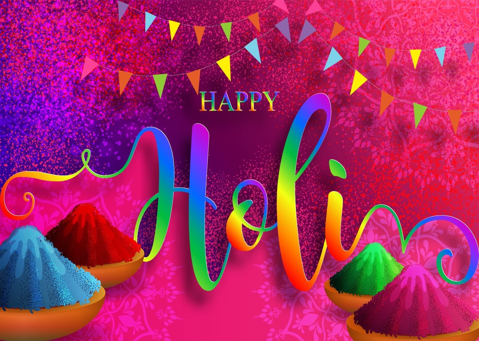 Amazon.com : BELECO 9x6ft Fabric Happy Holi Backdrop Colorful Paint ...