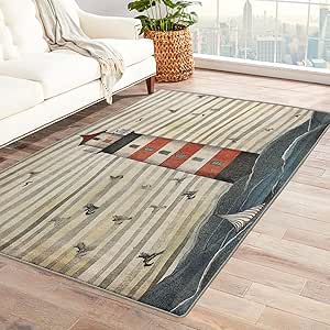 Amazon.com: Lighthouse Rug & Home Decor - 3x5 Rug, Nautical Rugs for ...