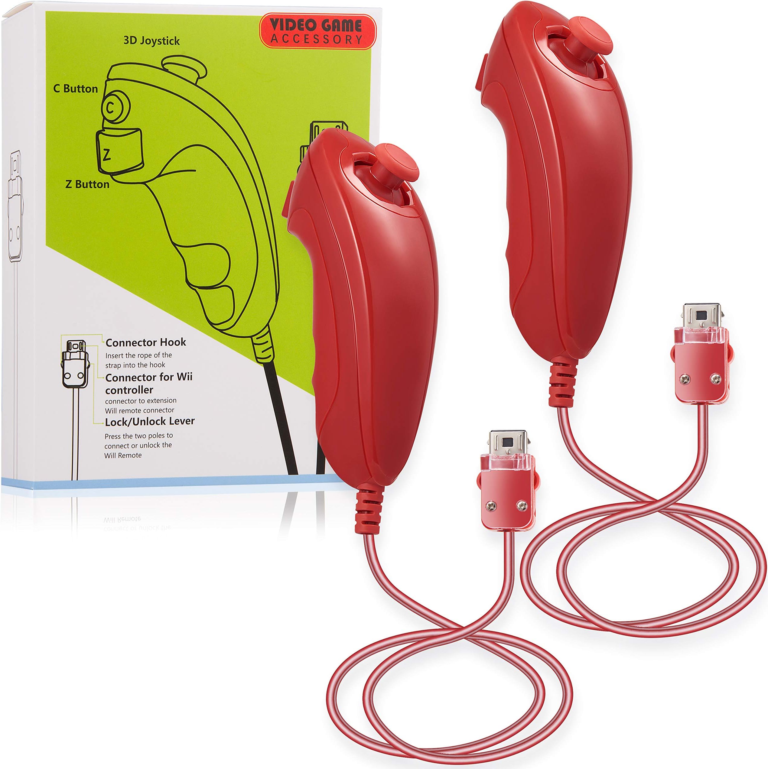 Amazon.com: suily Wii Nunchuck Controller 2 Pack Nunchuck Controller ...