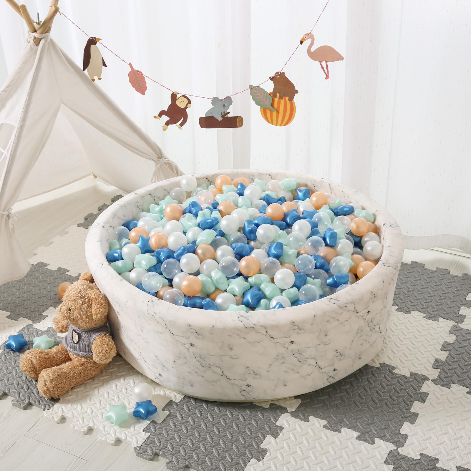 Snapklik.com : Ball Pit Balls - 100pcs Crush Proof Plastic Star Balls ...