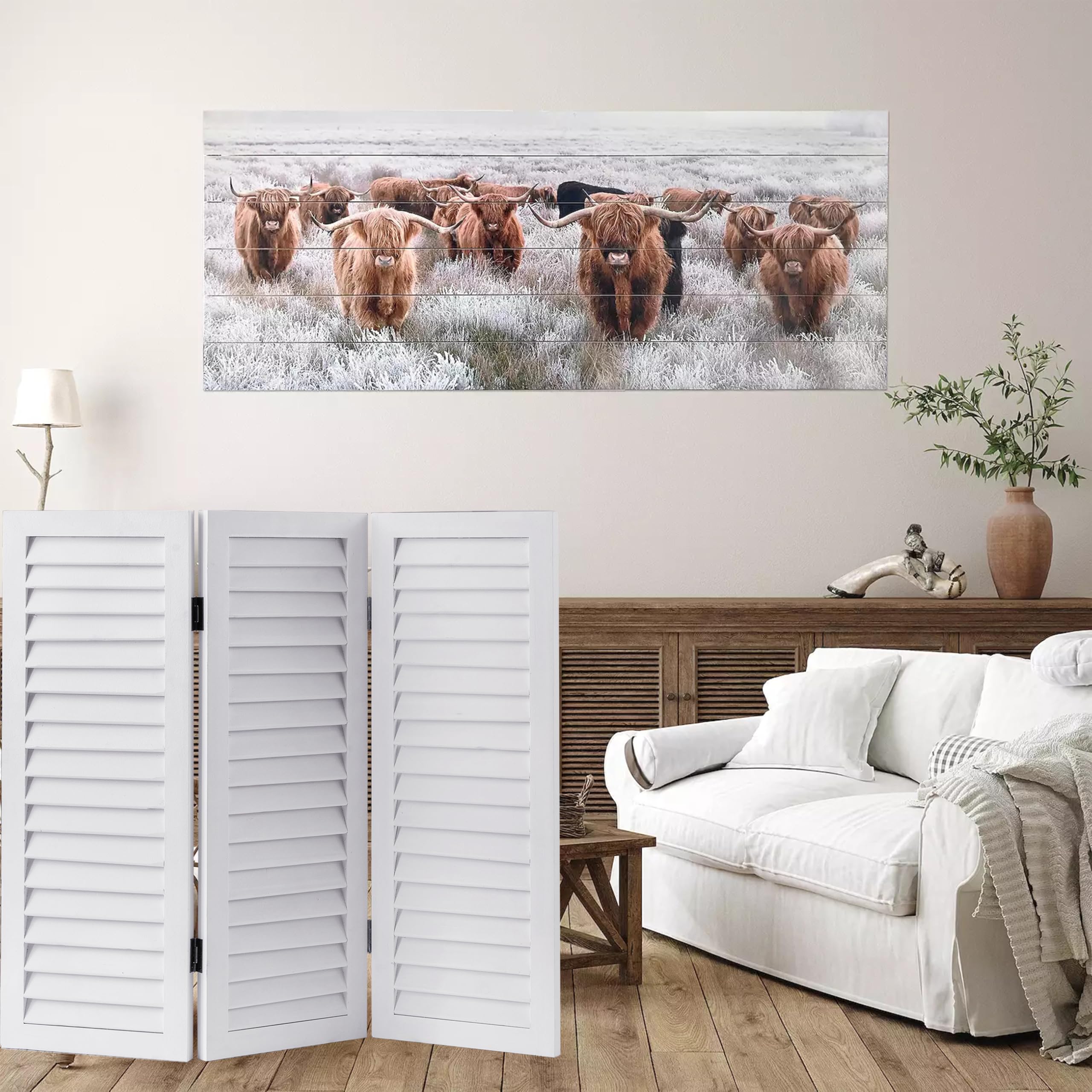 Amazon.com - SOFE Wood Short Room Divider 3 Panel, 2.6 Ft Tall Shutters ...