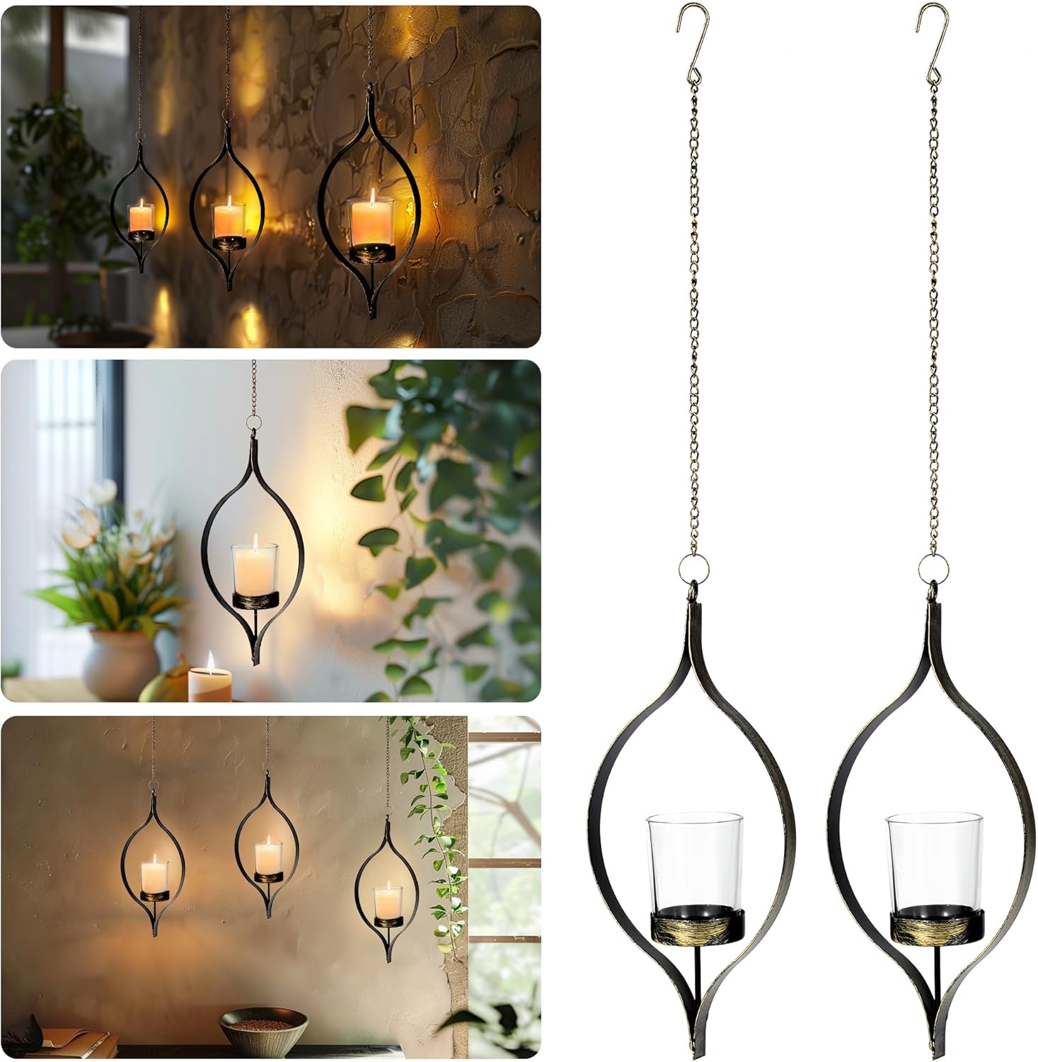 Amazon.com: HL Trade Metal Wall Candle Sconce Holder Set of 2 Wall ...