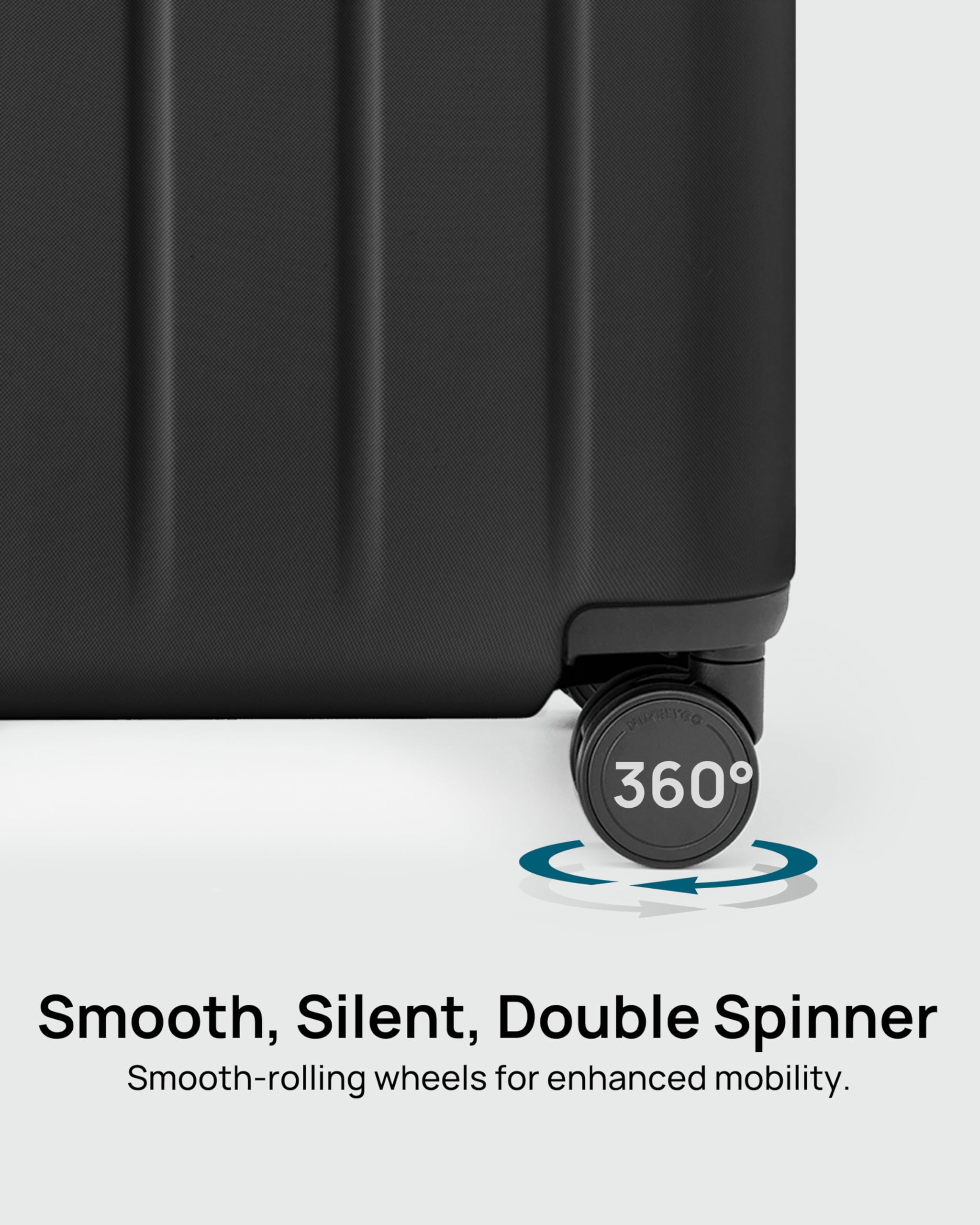 NINETYGO Checked Luggage 24 inch, Suitcases with Wheels, Hard Shell ...