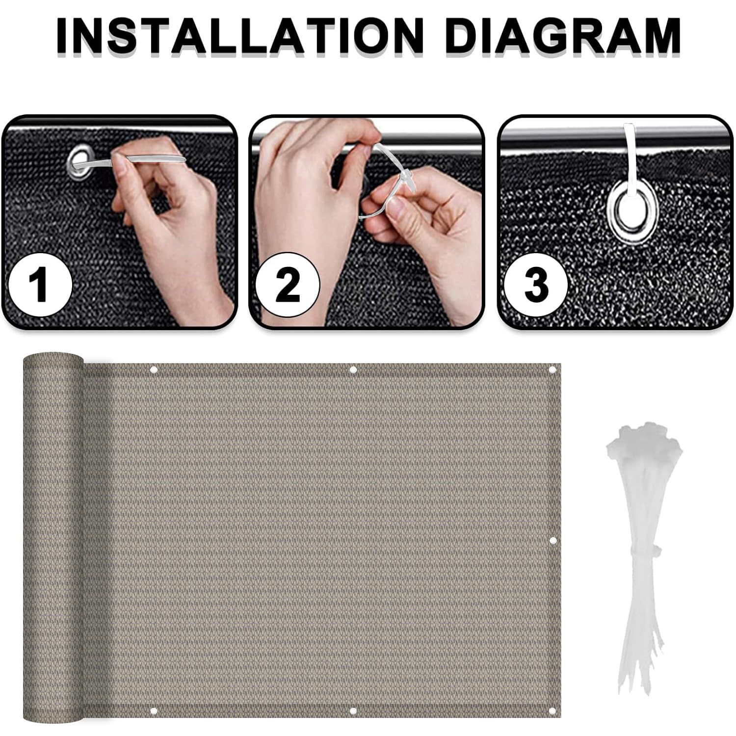 Snapklik.com : Balcony Privacy Screen, 3x10 Deck Shield Screen Fence ...