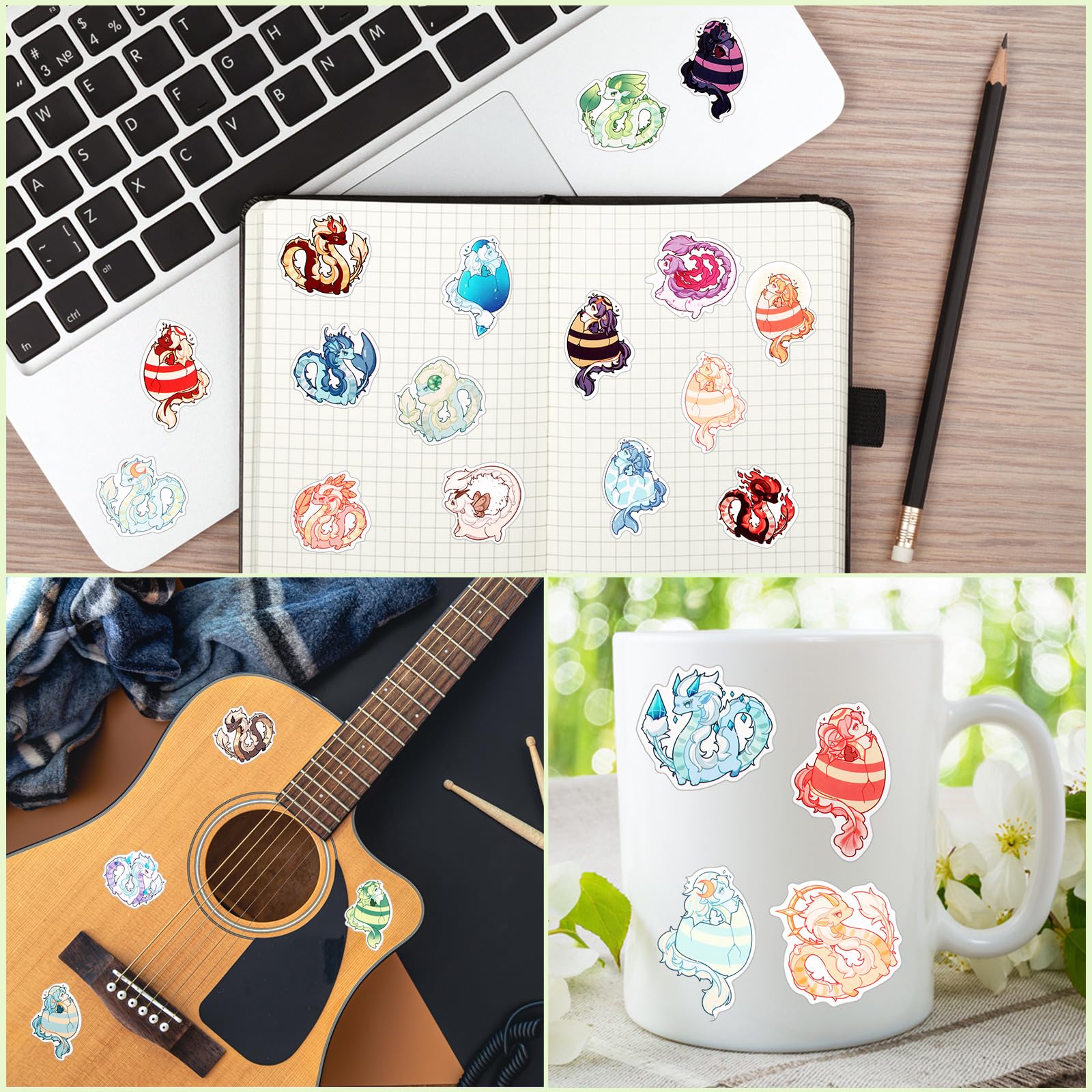 Snapklik.com : 100 Pcs Dragon Decal Dragon Stickers For Water Bottles ...