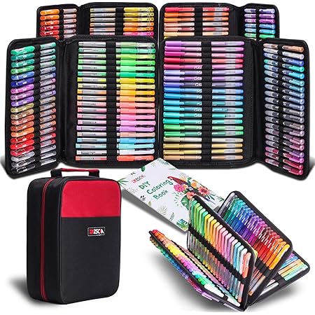 LANRENWENG 240 Pack Gel pens Set 120 Colored Gel Pen with 120 Refills ...