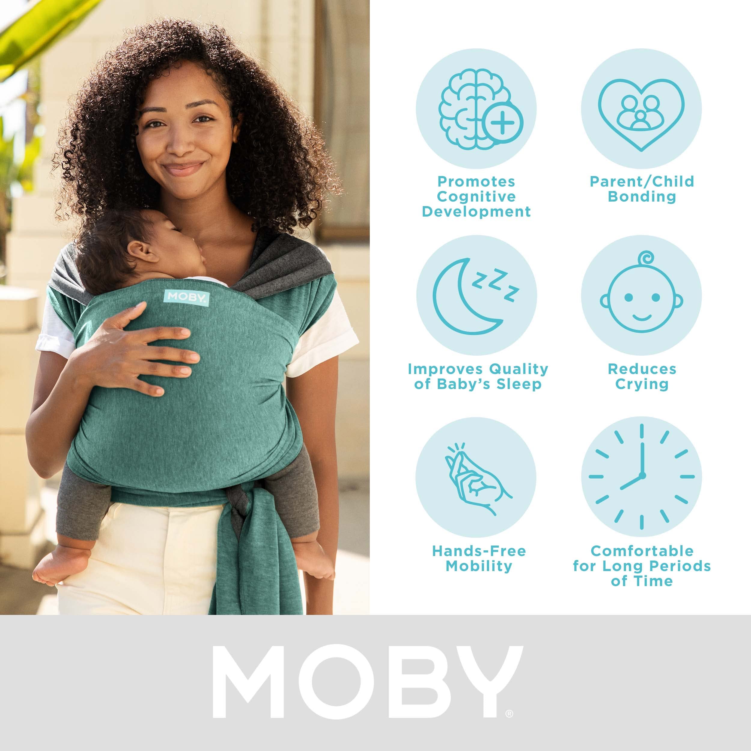Snapklik.com : Moby Baby Wrap Carrier Reversible For Newborns To Toddlers