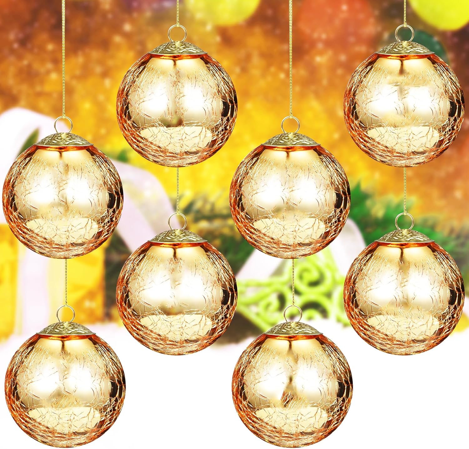 Amazon.com: Vintage Crackle Ball Set - 8 Pieces of 2.4Inch Mercury ...