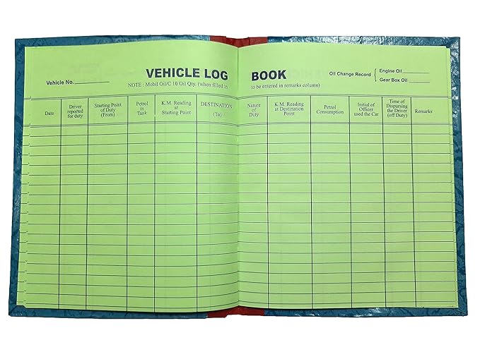 LRS Vehicle Log Book Short Size - Hard Bound - 21 x 17 cm - 40 Pages ...