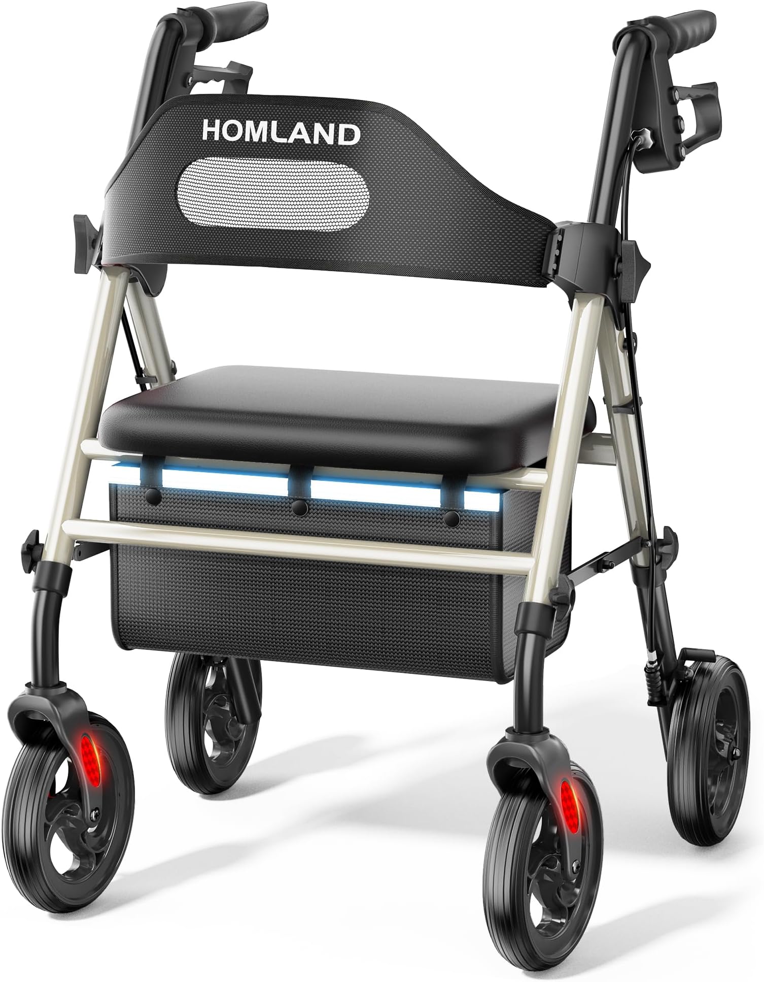 Amazon.com: HOMLAND Walkers for Seniors with Seat, Foldable Rollator ...