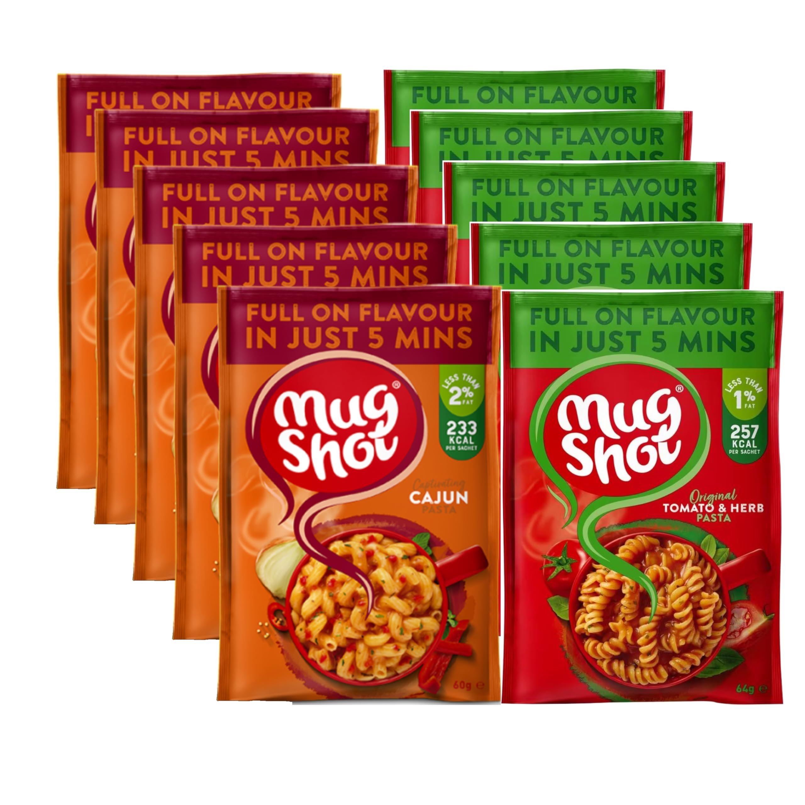 Mug Shot Instant Pasta Ready Meal - Quick Cajun and Tomato Pasta ...