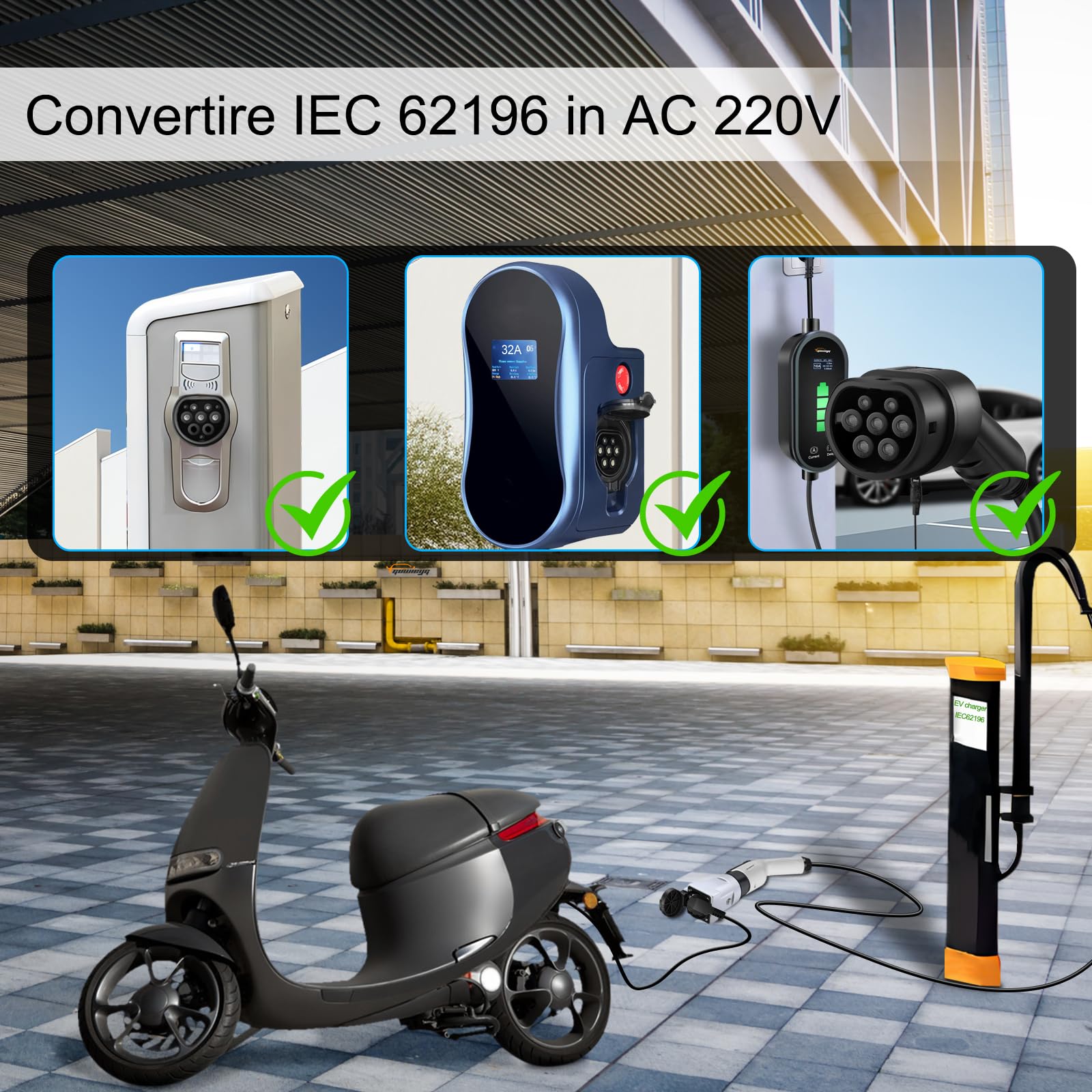 Accessori Ami Citroen GUWIEYG Cavo Max 16A 250V Adattatore IEC 62196 A ...
