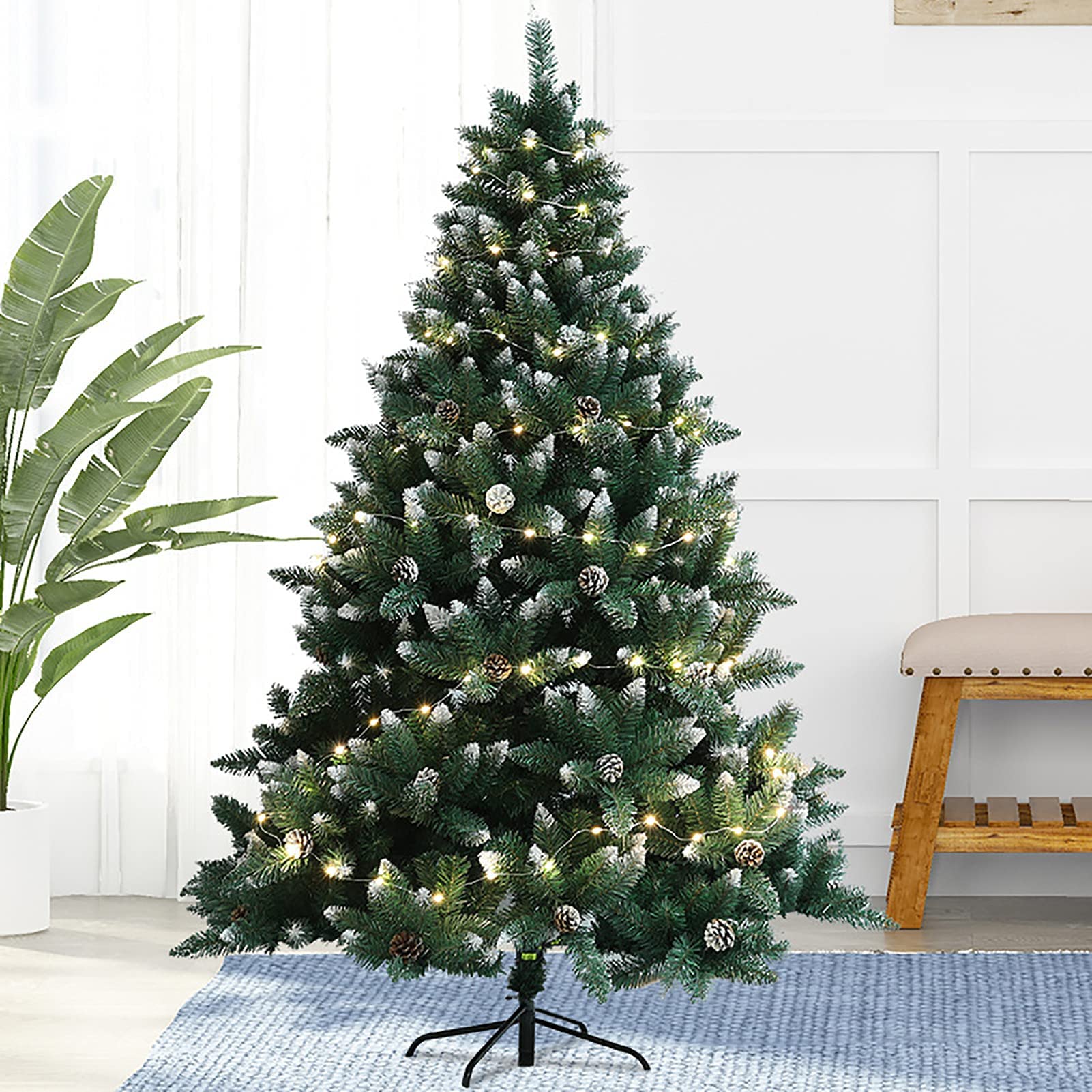 4ft Pre Lit Artificial Christmas Tree With Premium Metal Pine ...
