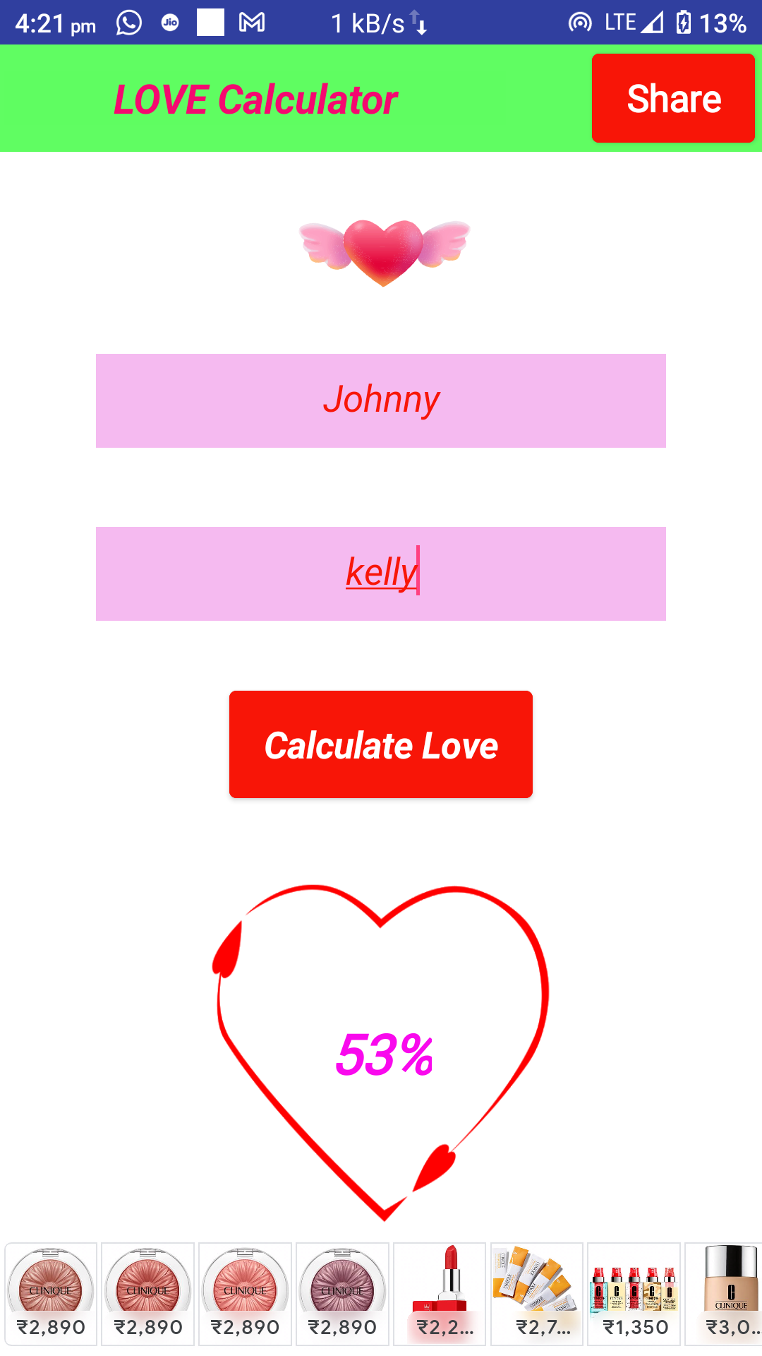 Love calculator - App on Amazon Appstore