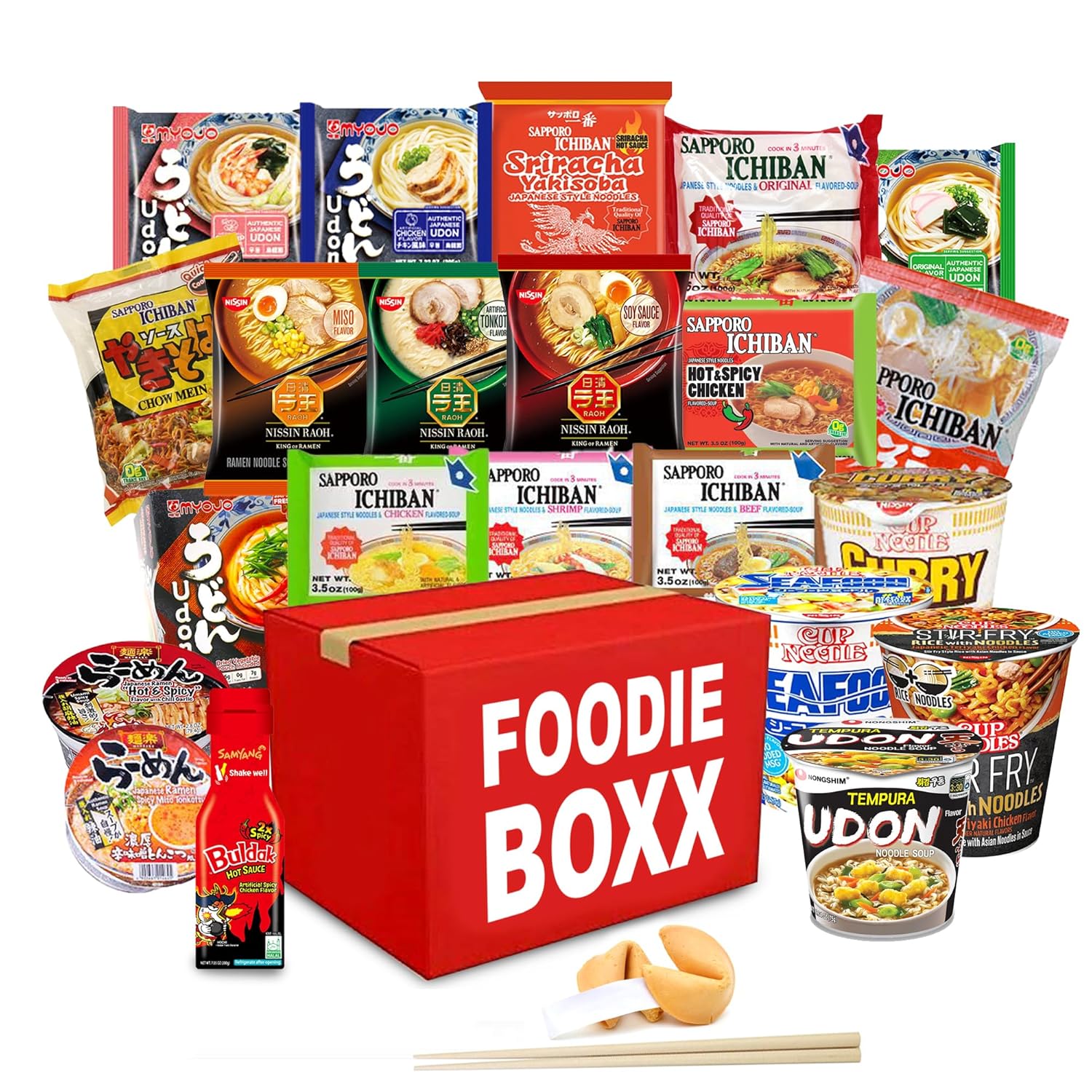 Amazon.com: FOODIE BOXX Asian Instant Variety Ramen Noodles with ...