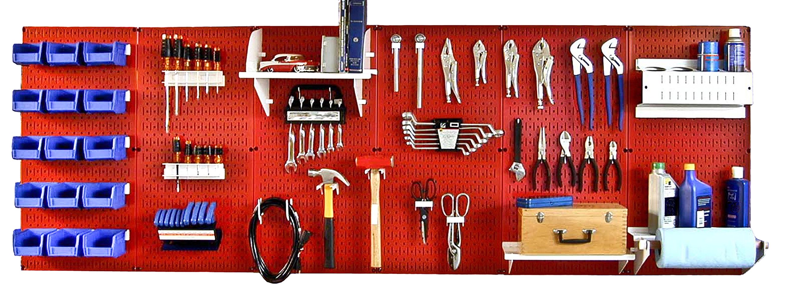 Wall Control Master Workbench Storage Kit - Red Metal Pegboard - Wall ...
