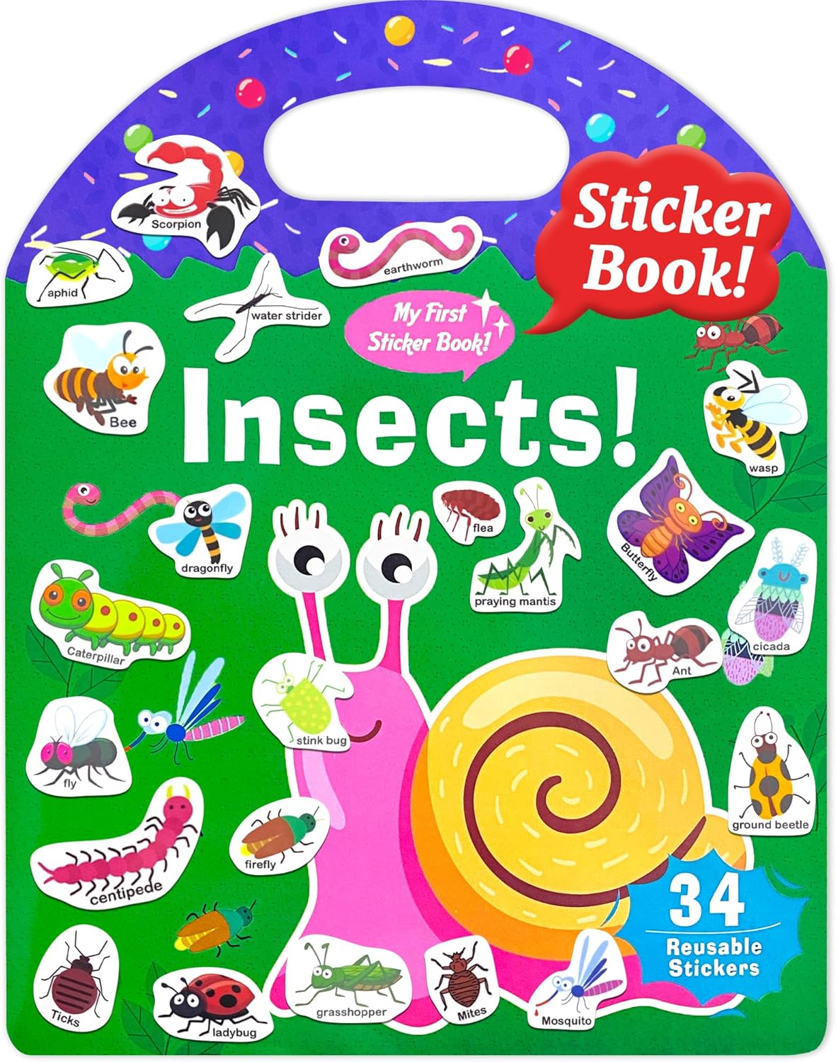 Amazon.com: Benresive Jelly Reusable Sticker Books for Kids 2-4, Fun ...