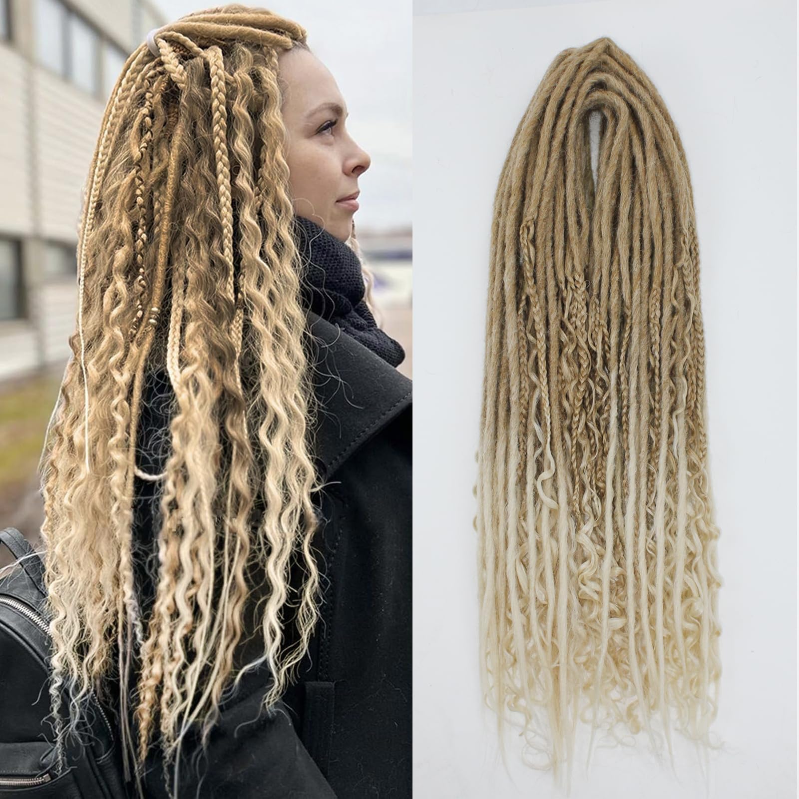 Amazon.com : Dreadlock Extensions 24 Inch 18 Strands Synthetic Double ...