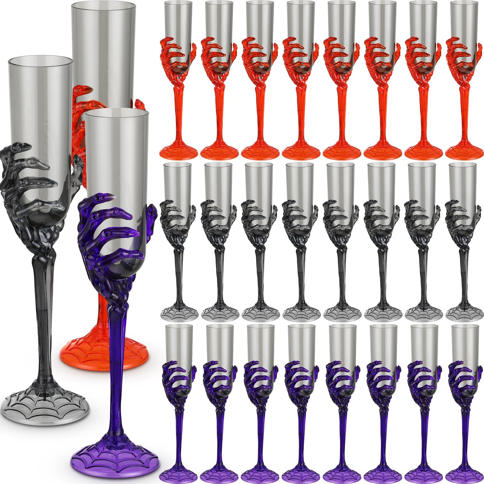 Amazon.com | Halloween Skeleton Hand Plastic Goblets - Champagne Flutes ...