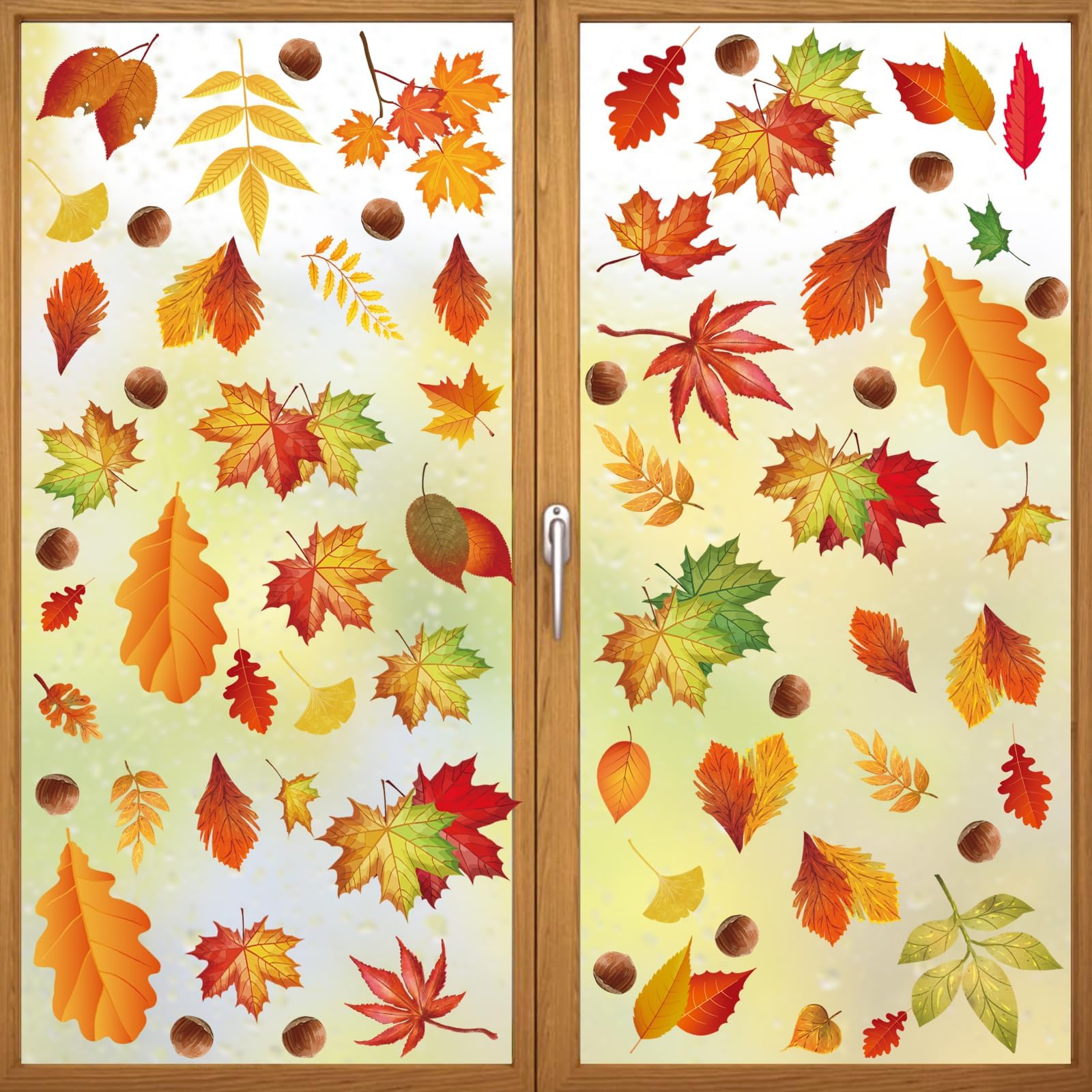 Amazon.com: Thanksgiving Window Clings, Fall Leaf Window Decals, Autumn ...