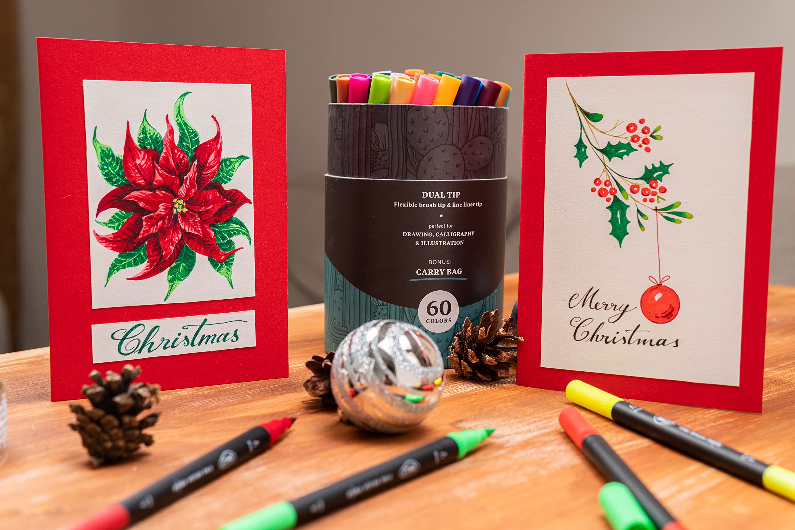 DACO Fine Brush Markers, Dual Brush Marker Pens for Coloring Books ...