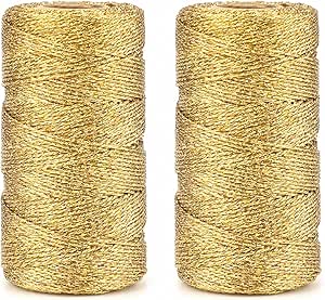 Amazon.com: jijAcraft 656 Feet Gold String Twine - 1.5mm Metallic ...