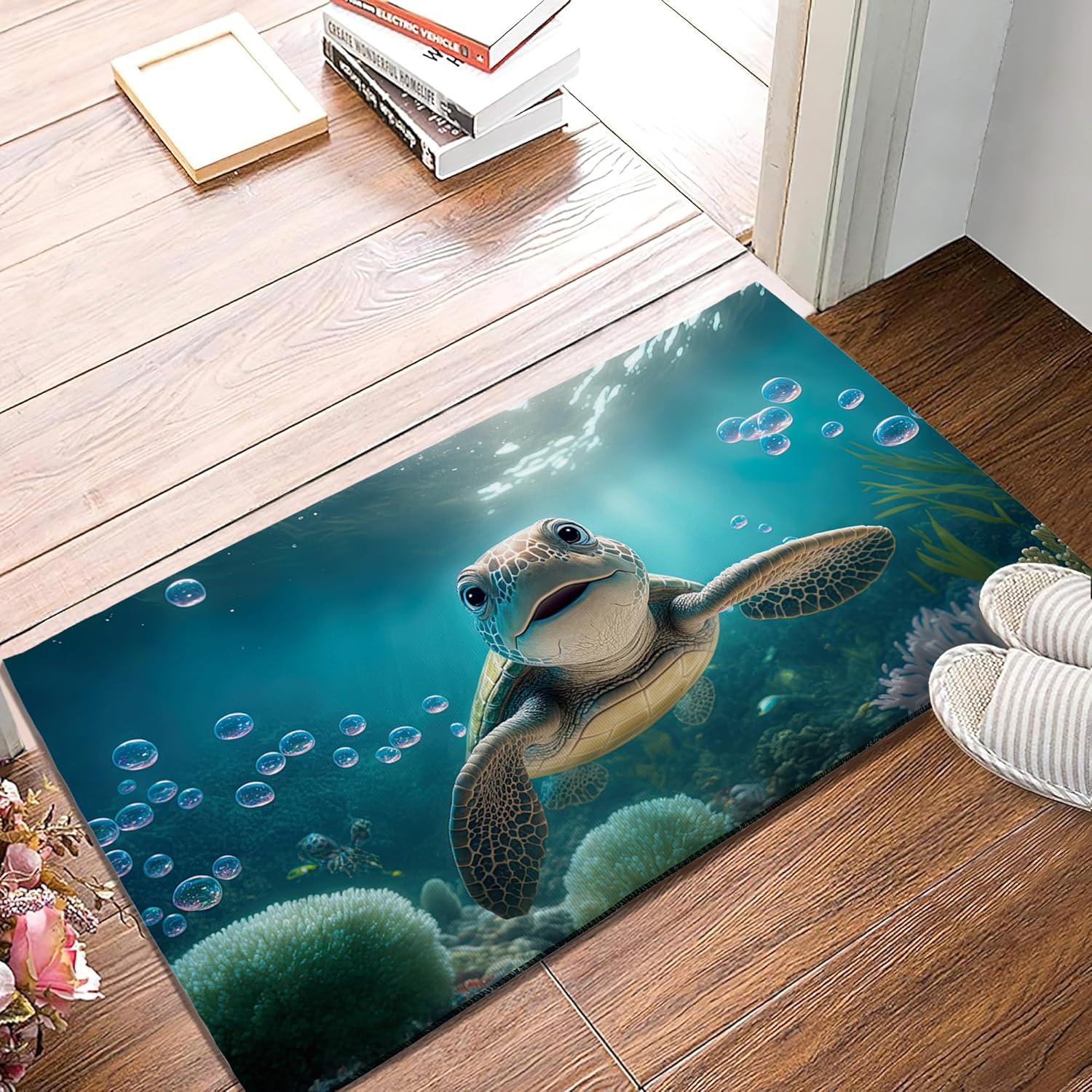 Amazon.com: SPUNKER Turtles Door Mat,Hawaiian Sea Turtle Welcome Mat ...