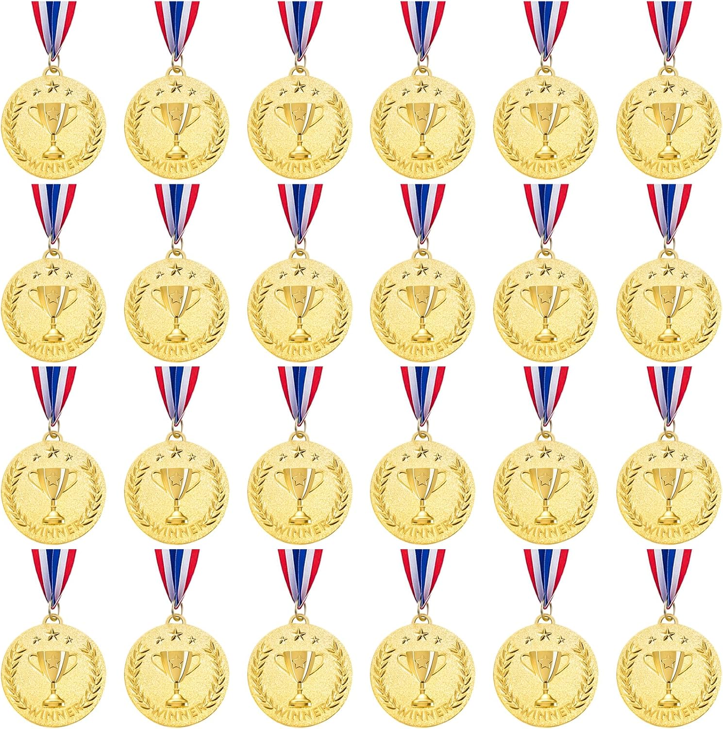 Amazon.com : Caydo 24 Pieces Gold Award Medals Metal Winner Medals for ...