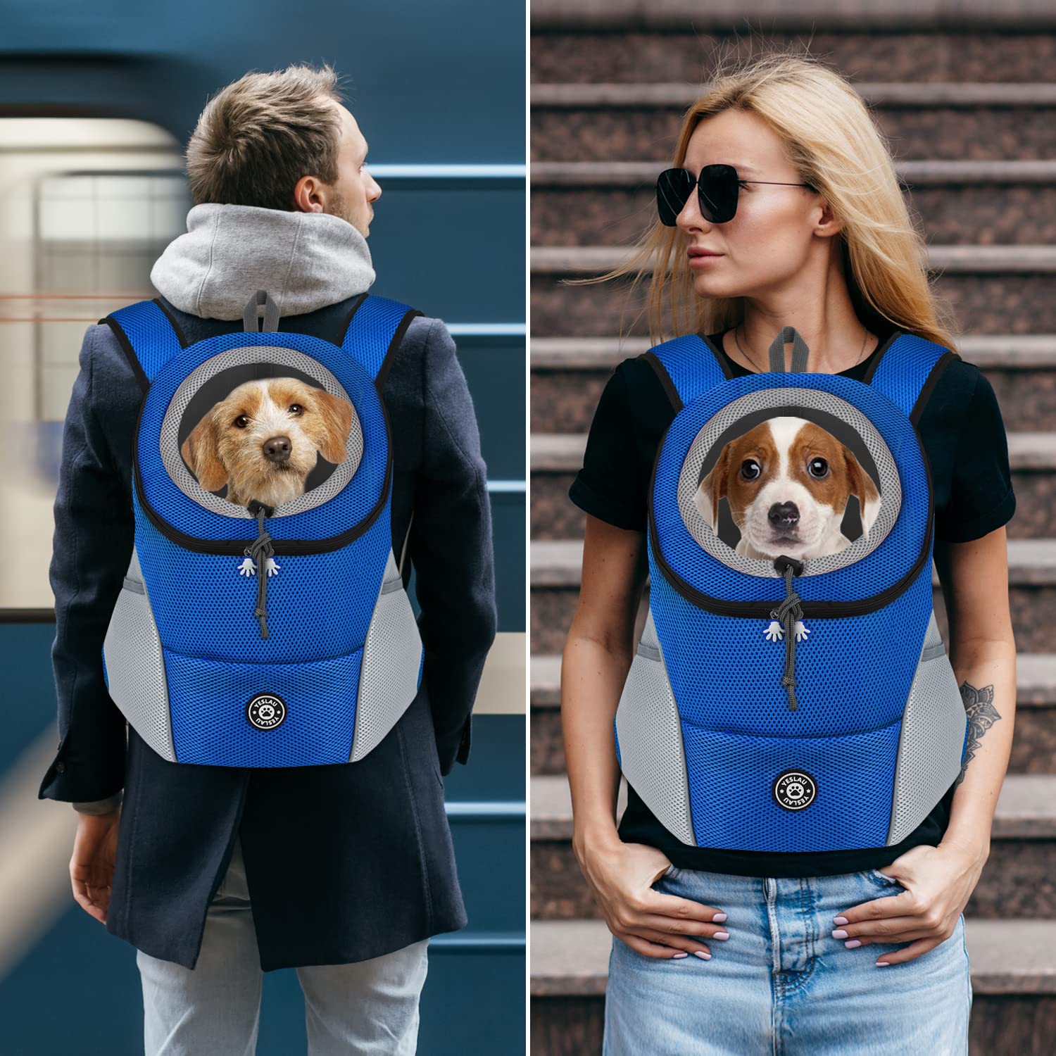 Hiking Pet Carrier YESLAU Dog Backpack Carrier For Small Pets ...