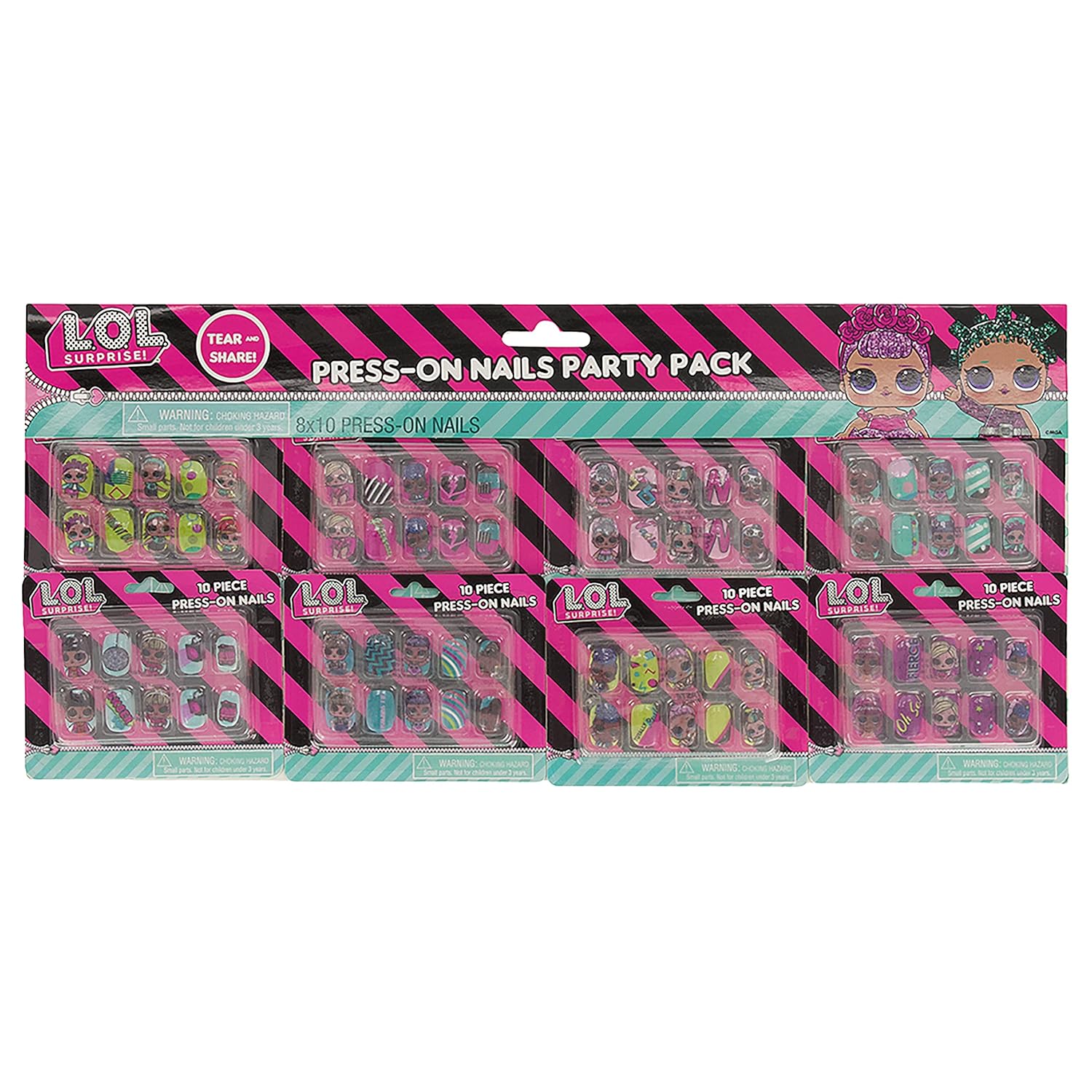 Amazon.com: Taste Beauty LOL Surprise Faux-Nail Party Set for Kids ...