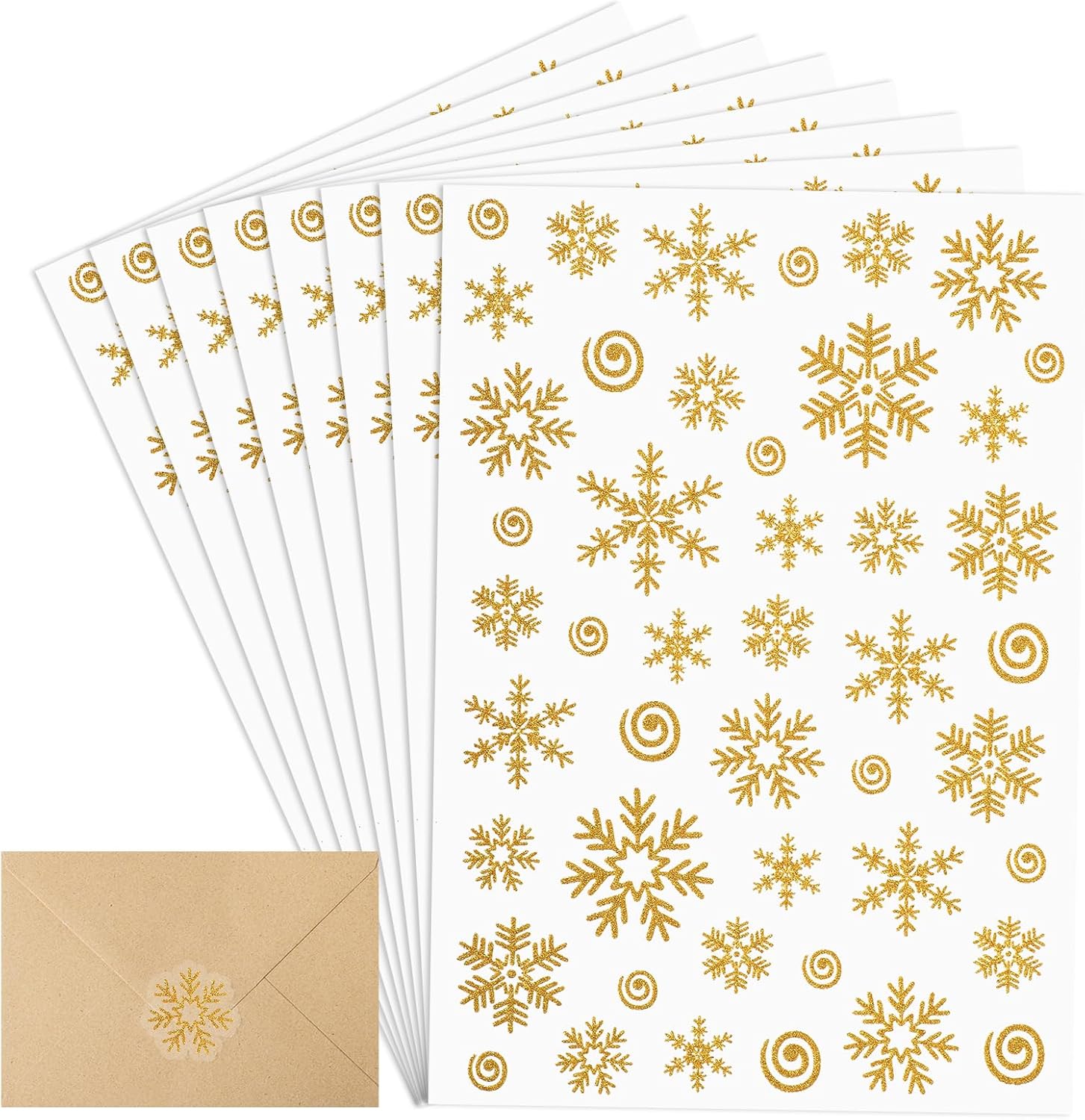 Amazon.com : Christmas Envelope Seal Glitter Winter Snowflake Sticker ...