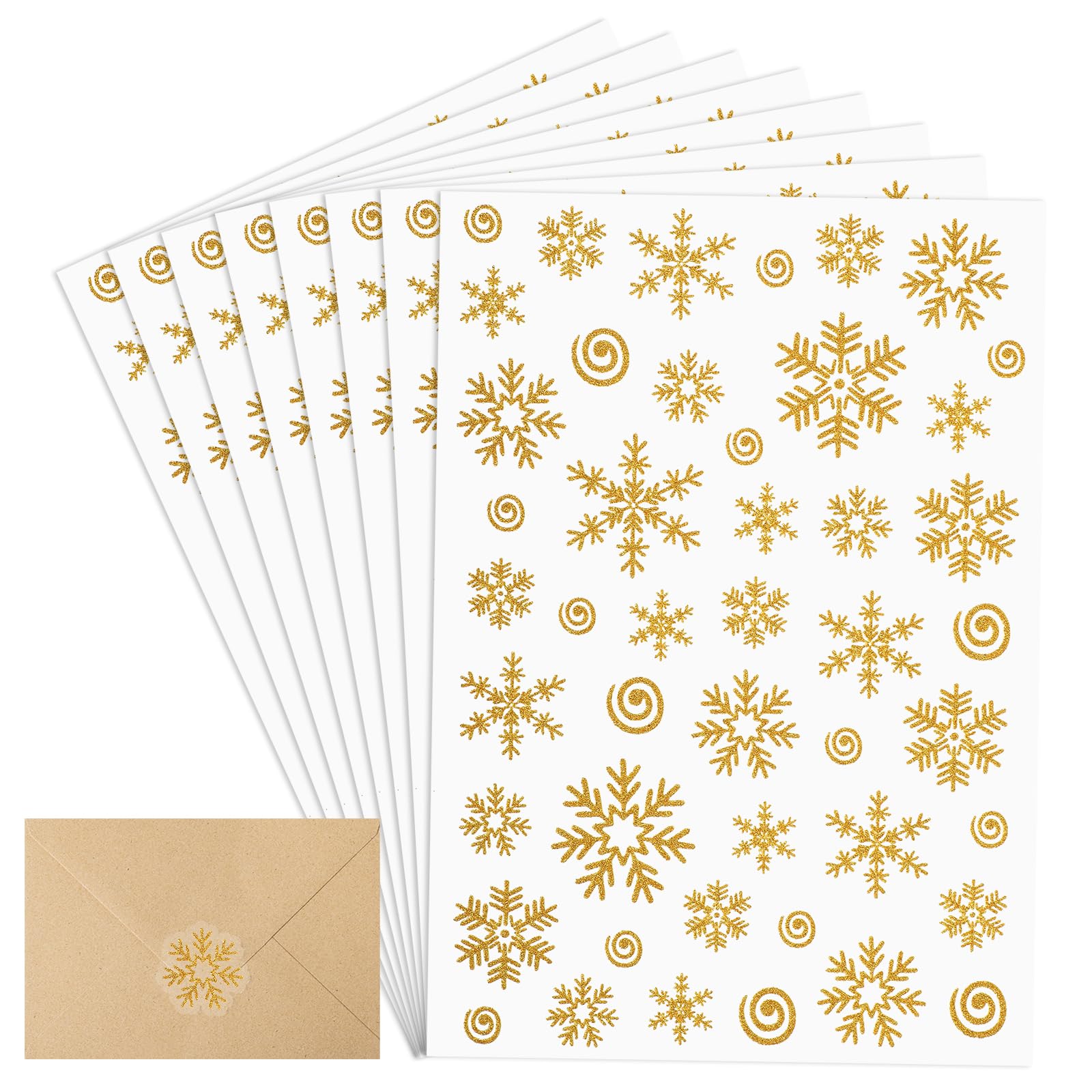 Christmas Envelope Seal Stickers, 368Pcs Glitter Snowflake Sticker ...