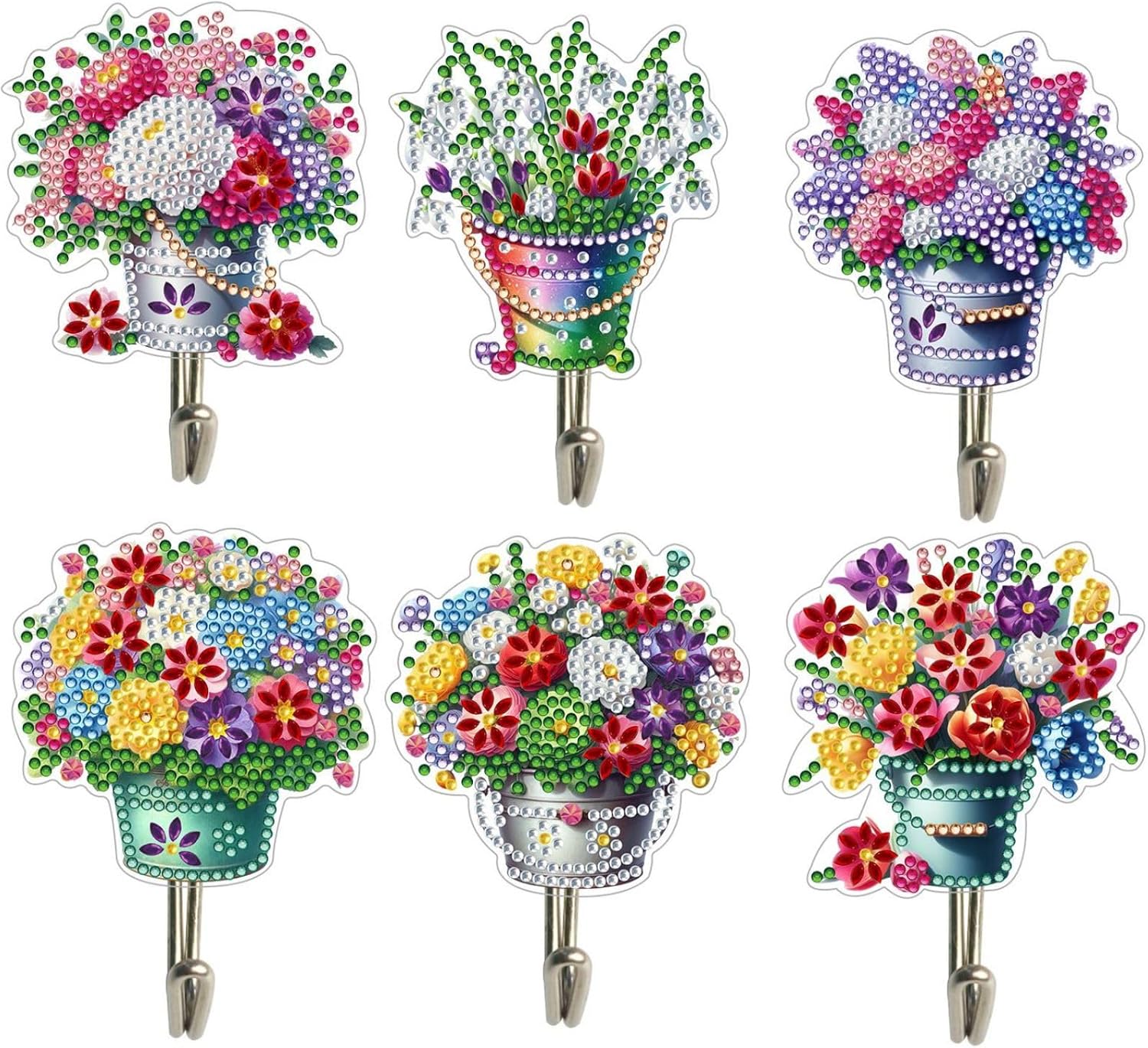 Amazon.com: DIY Dot Diamond Hook Wall Hooks Diamond Art Painting ...