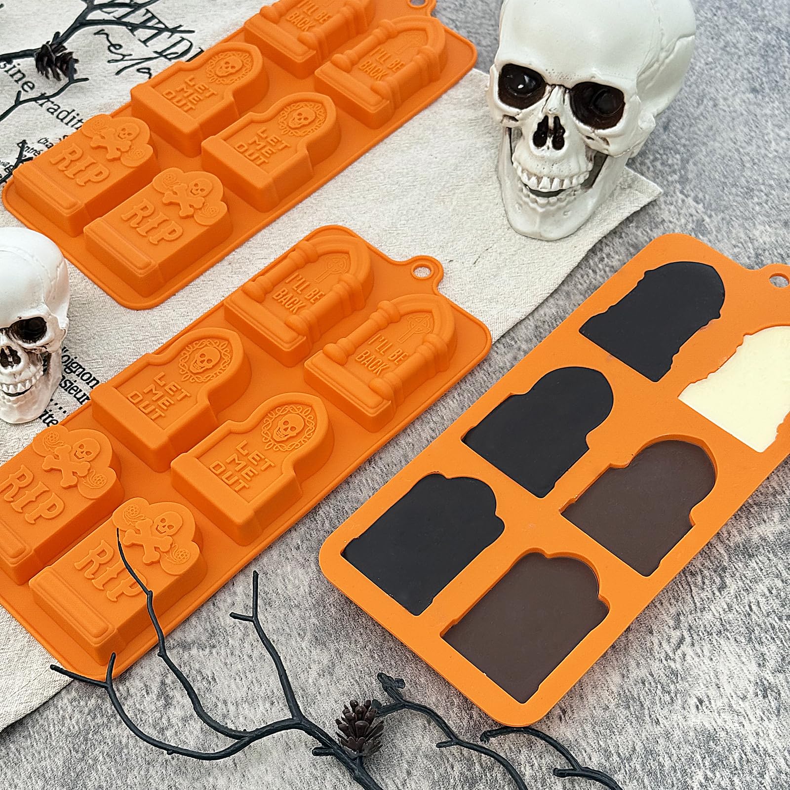 Snapklik.com : Halloween Chocolate Mold Tombstone Shaped Silicone Candy ...