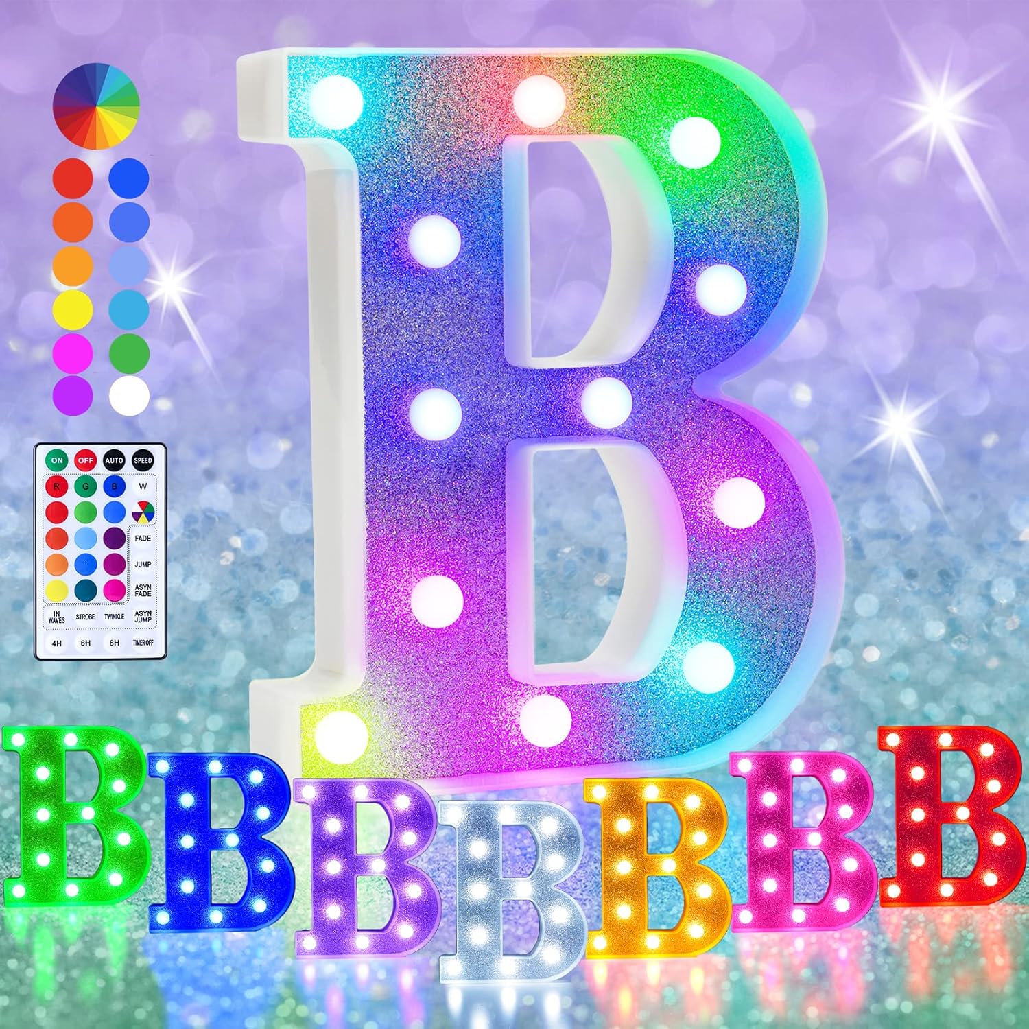 Pooqla Letras iluminadas coloridas, letras con luces LED, letreros de ...