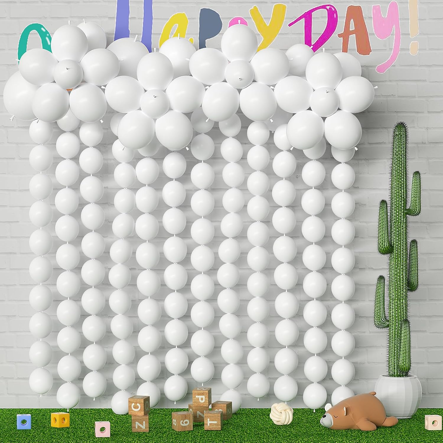 Amazon.com: 105pcs White Link Balloons 6 inch Quick Link Balloons Latex ...