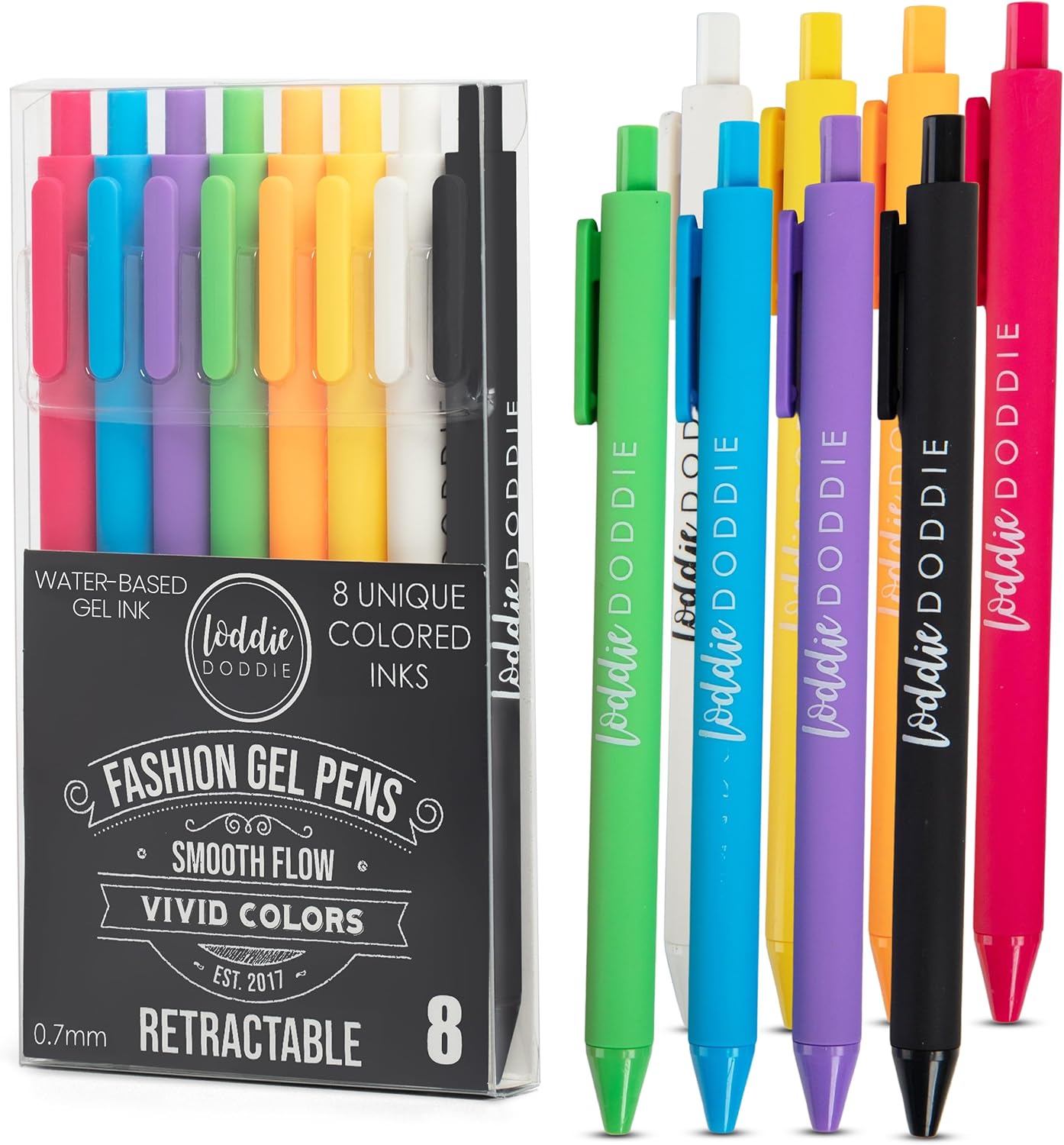 Amazon.com: Loddie Doddie Gel Pens - 8-Pack 0.7 mm Medium Point ...