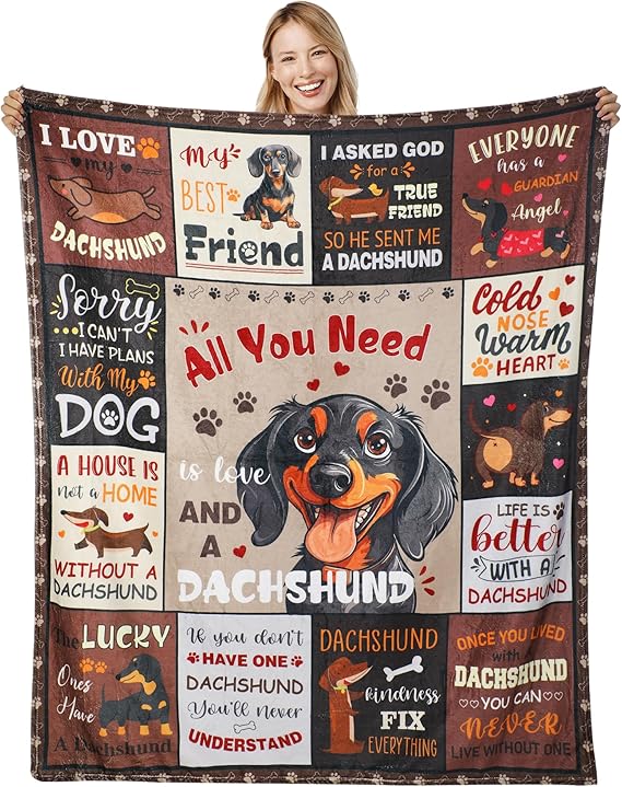 Amazon.com: Poekuao Dachshund Blanket for Women, Dachshund Love Gifts ...